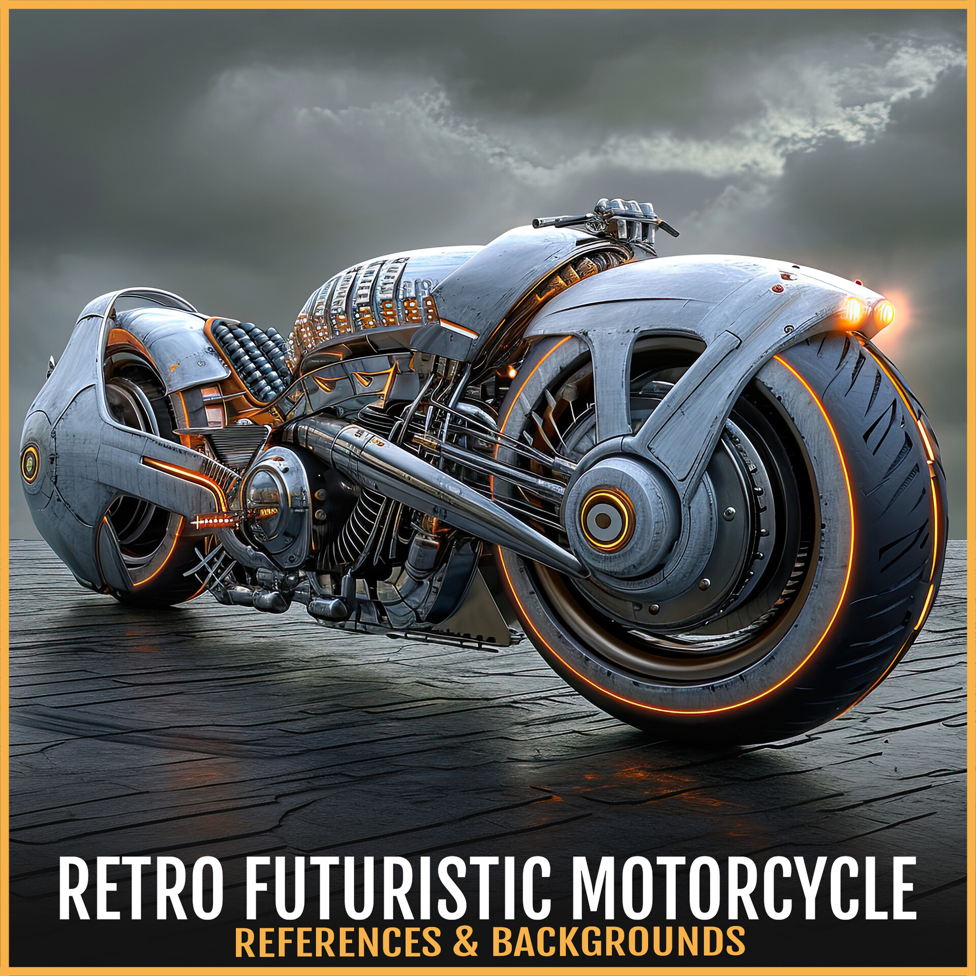 ArtStation - 505 Retro Futuristic Nuclear Powered Motorcycle