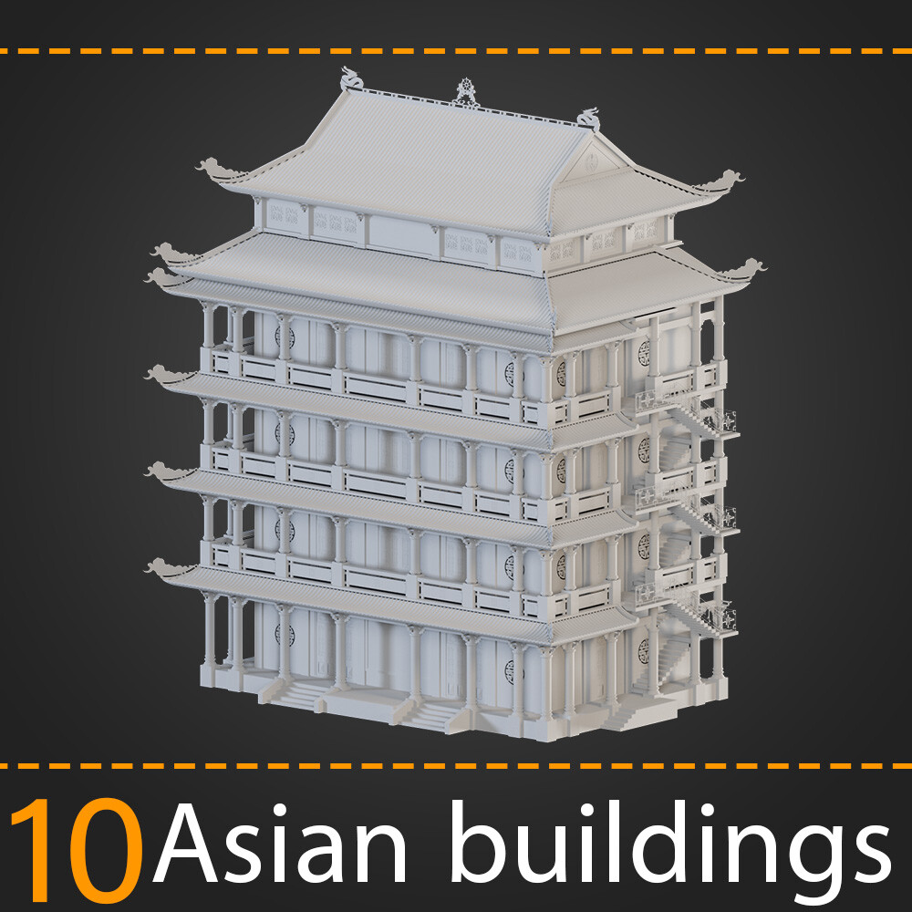 ArtStation - 10-Asian buildings