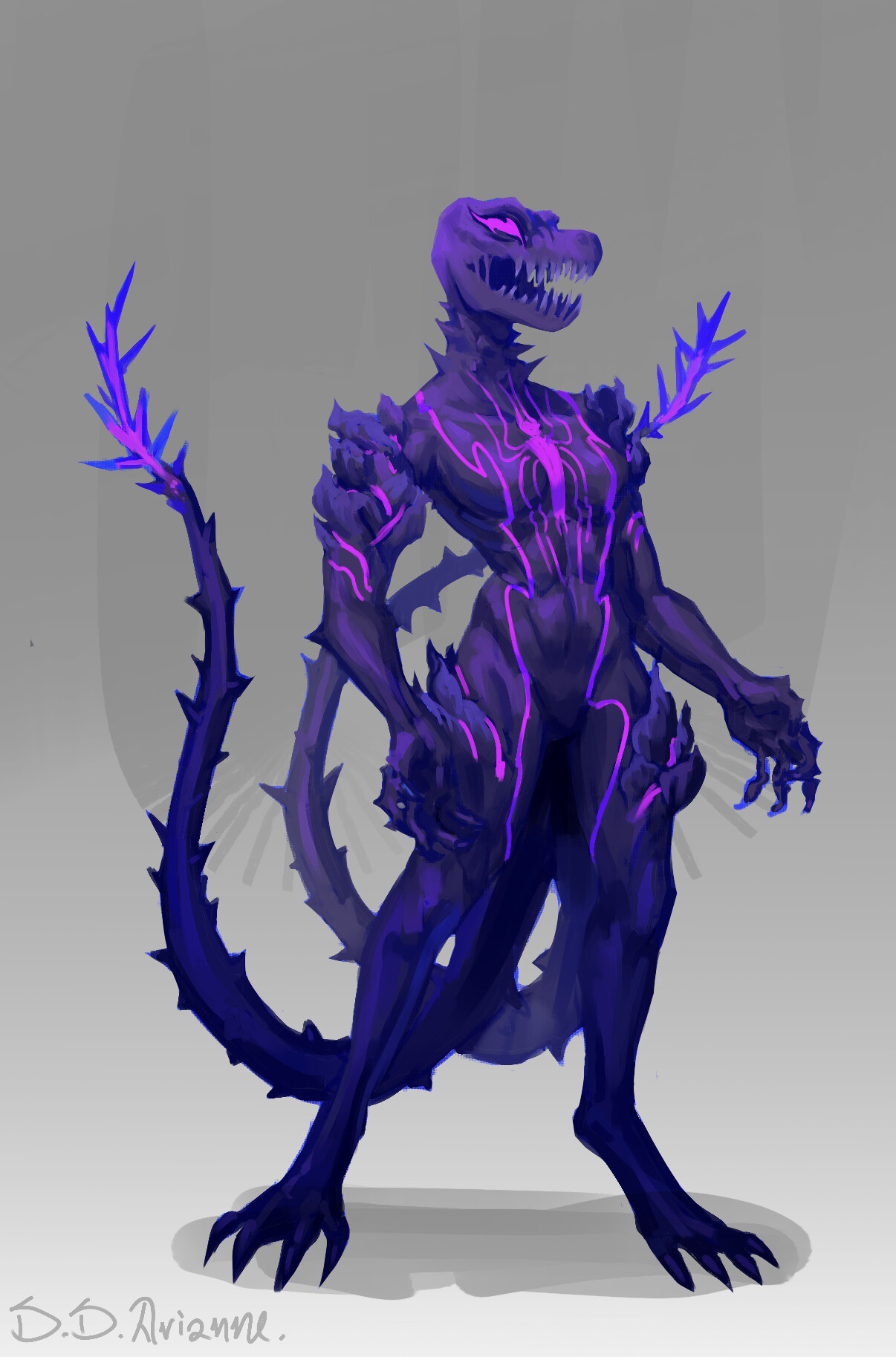 ArtStation - Character design commission work. lizardy simbiote.