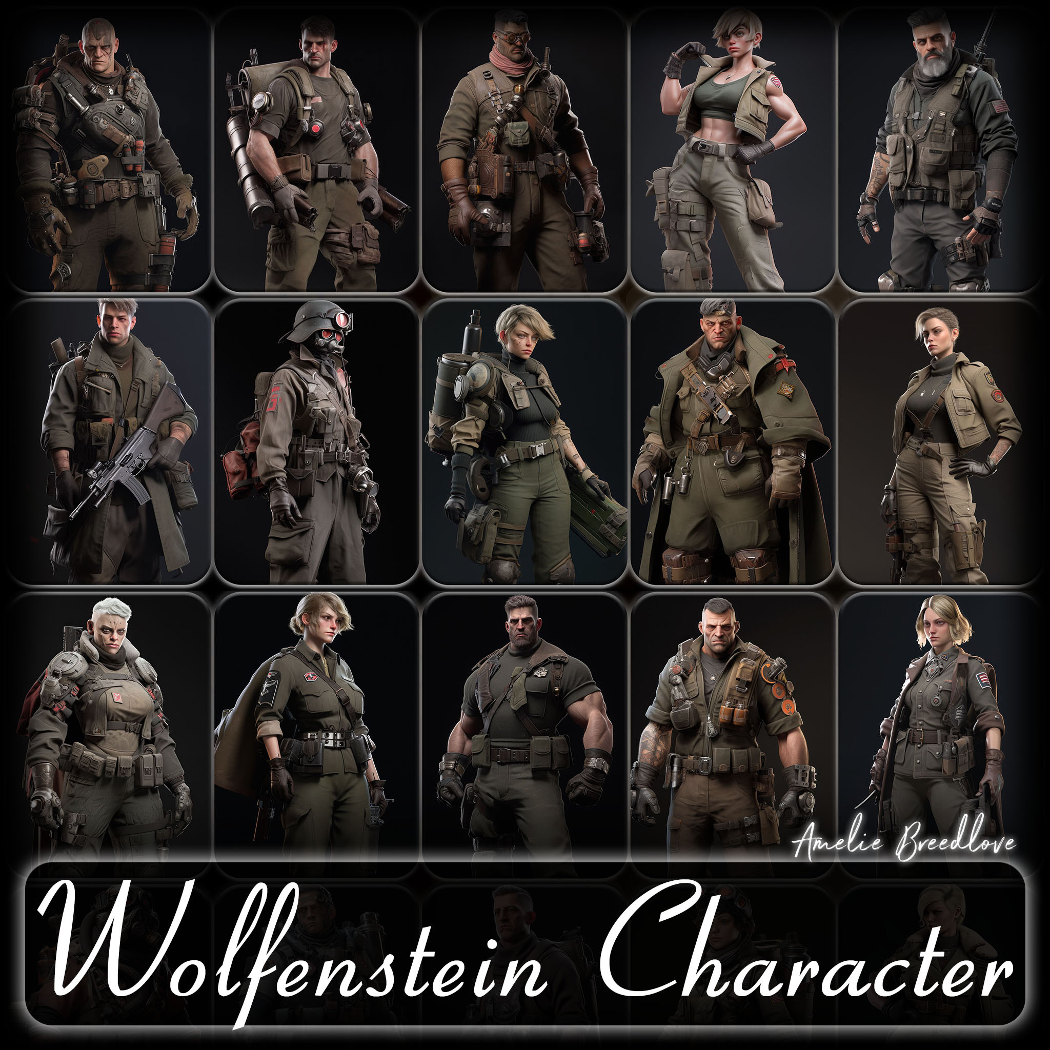 Amelie Breedlove - 200 Wolfenstein Character Reference Pack | 4K | v.24