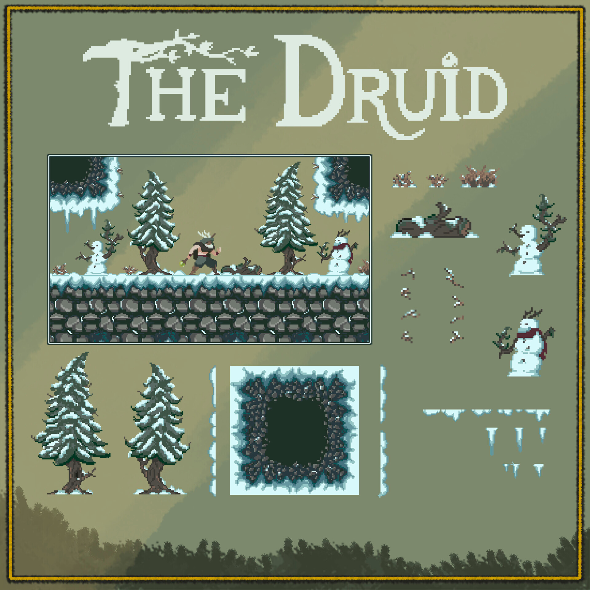 ArtStation - Tile Set Snow Mountain 02 - Pixel Art