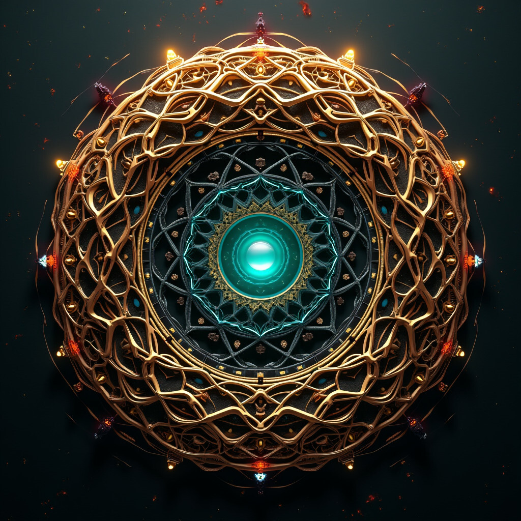 ArtStation - Generative Mandala Rings - Futuristic Digital Art