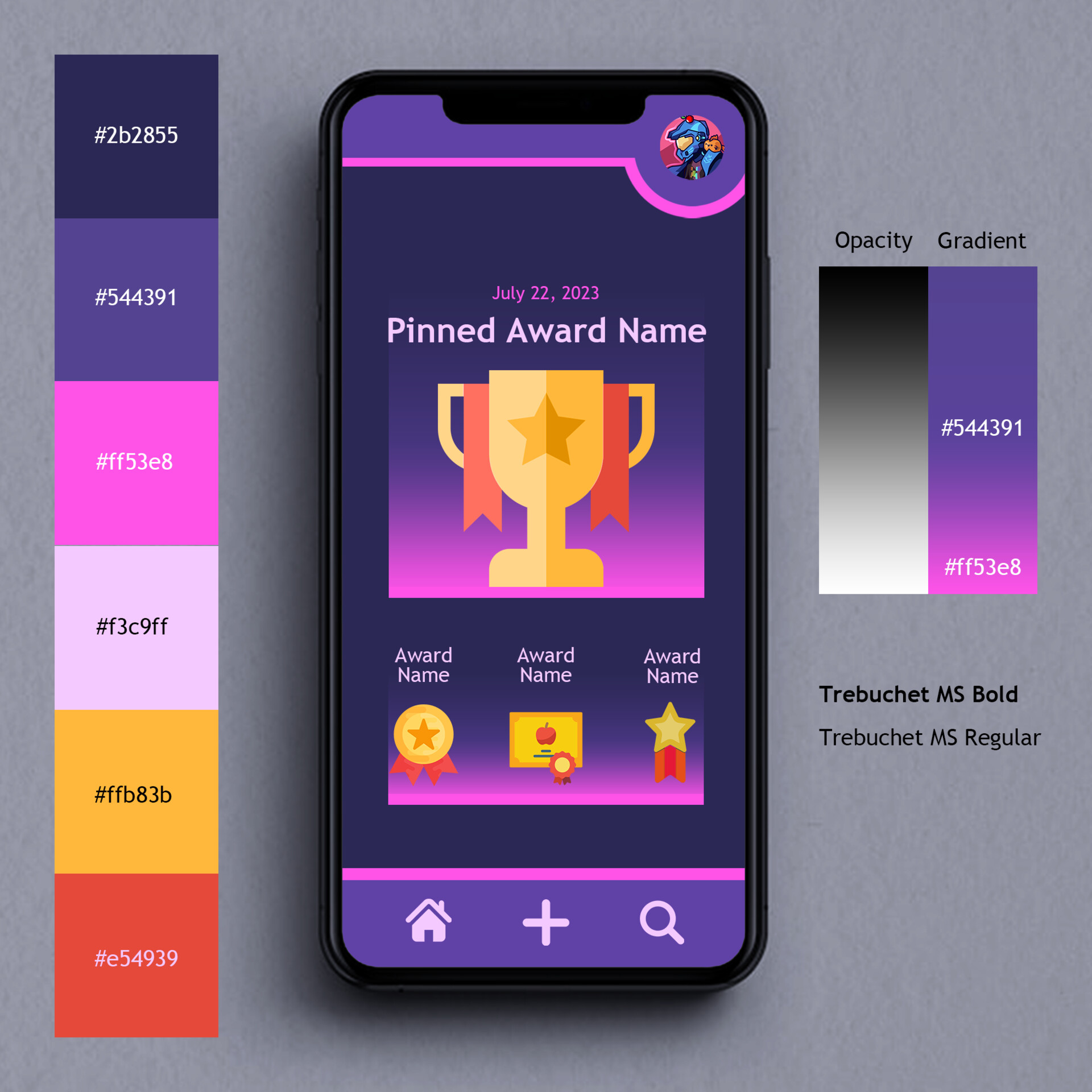 ArtStation - Digital Trophy Case App Design