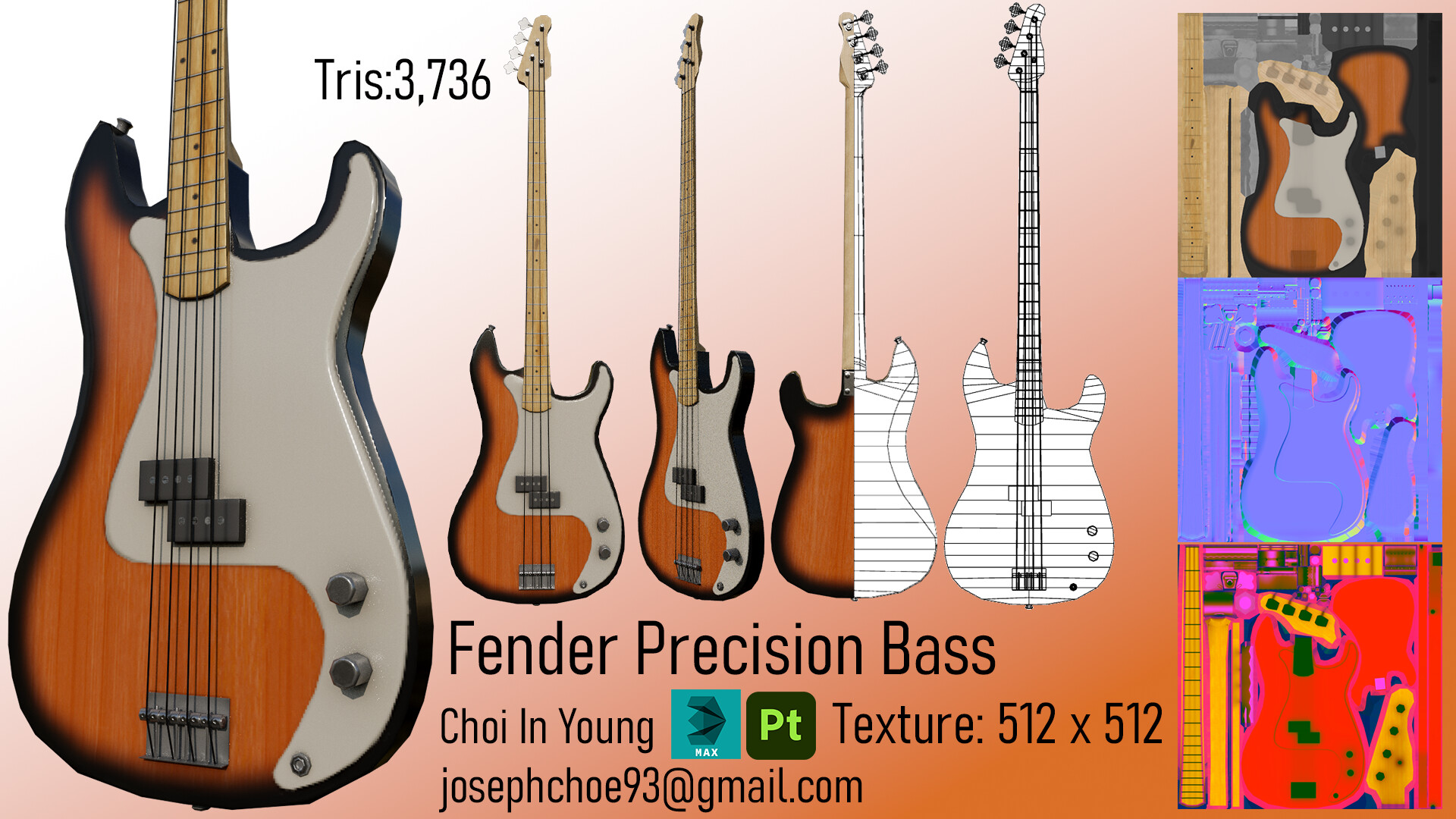 ArtStation - Fender Precision Bass for Game Asset