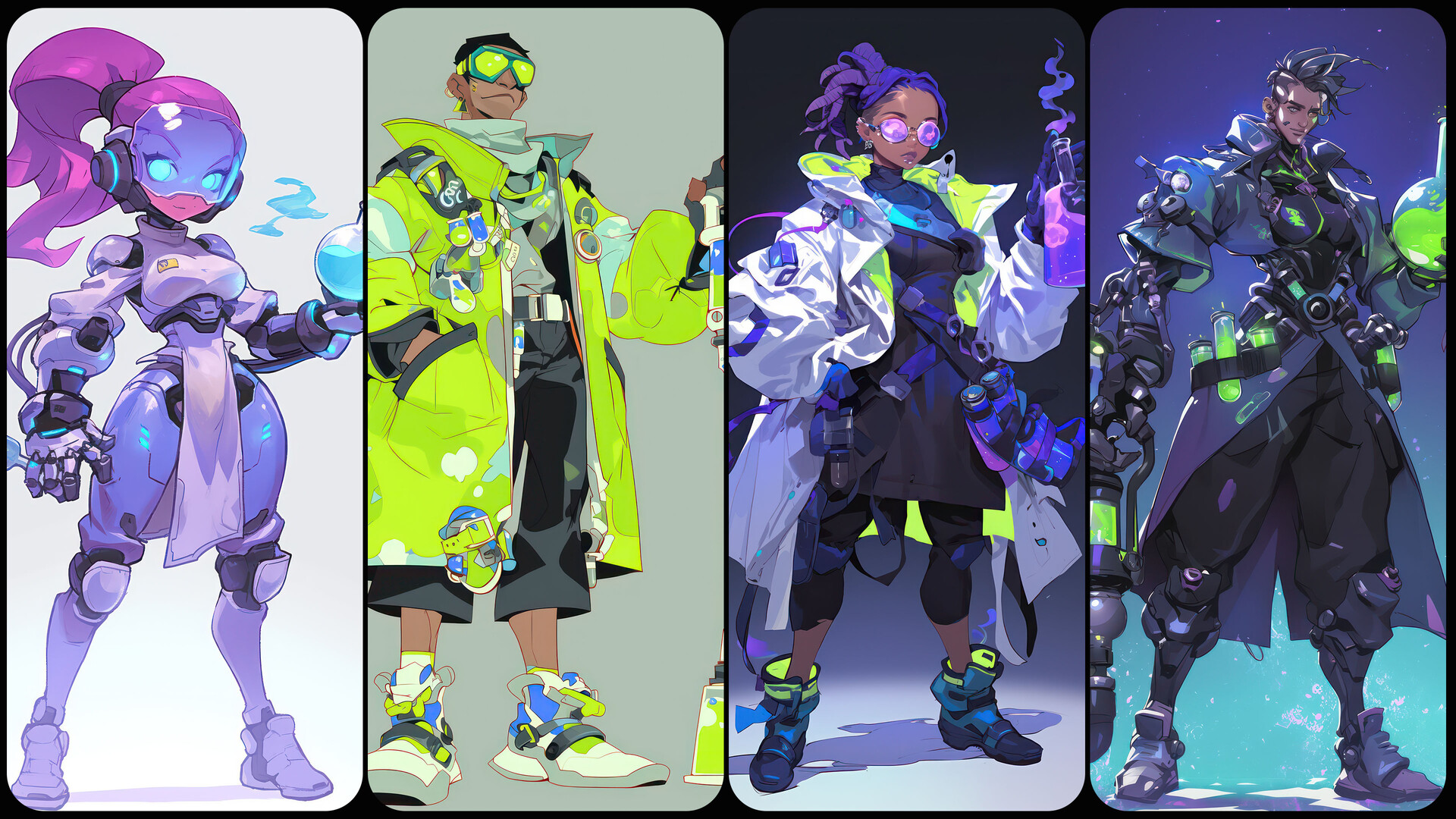 Ferial Studio - 🔹240 Cyber Chemist - Cartoon Character Reference Image Pack v.105 |4K|