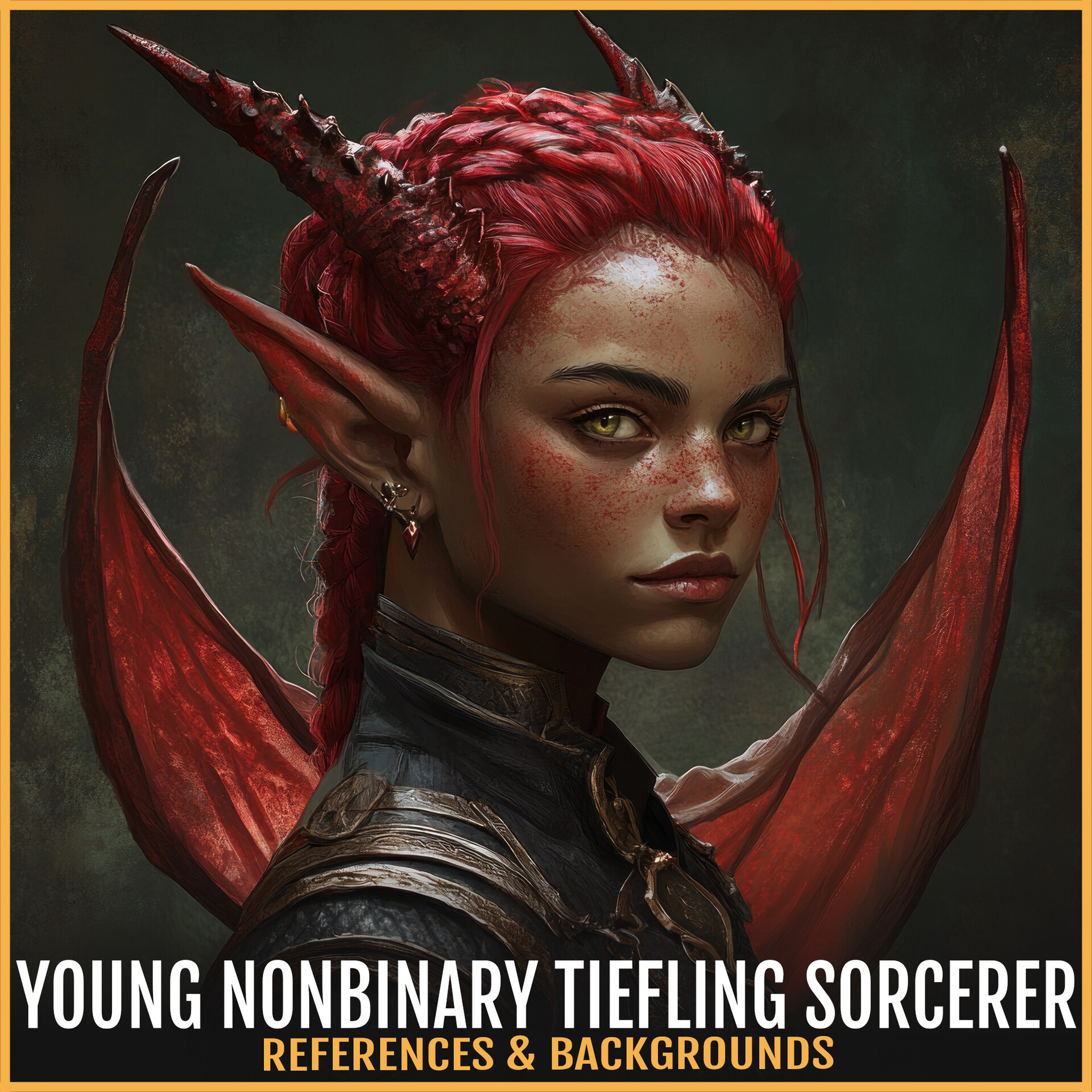 ArtStation - 303 YOUNG NONBINARY TIEFLING SORCERER