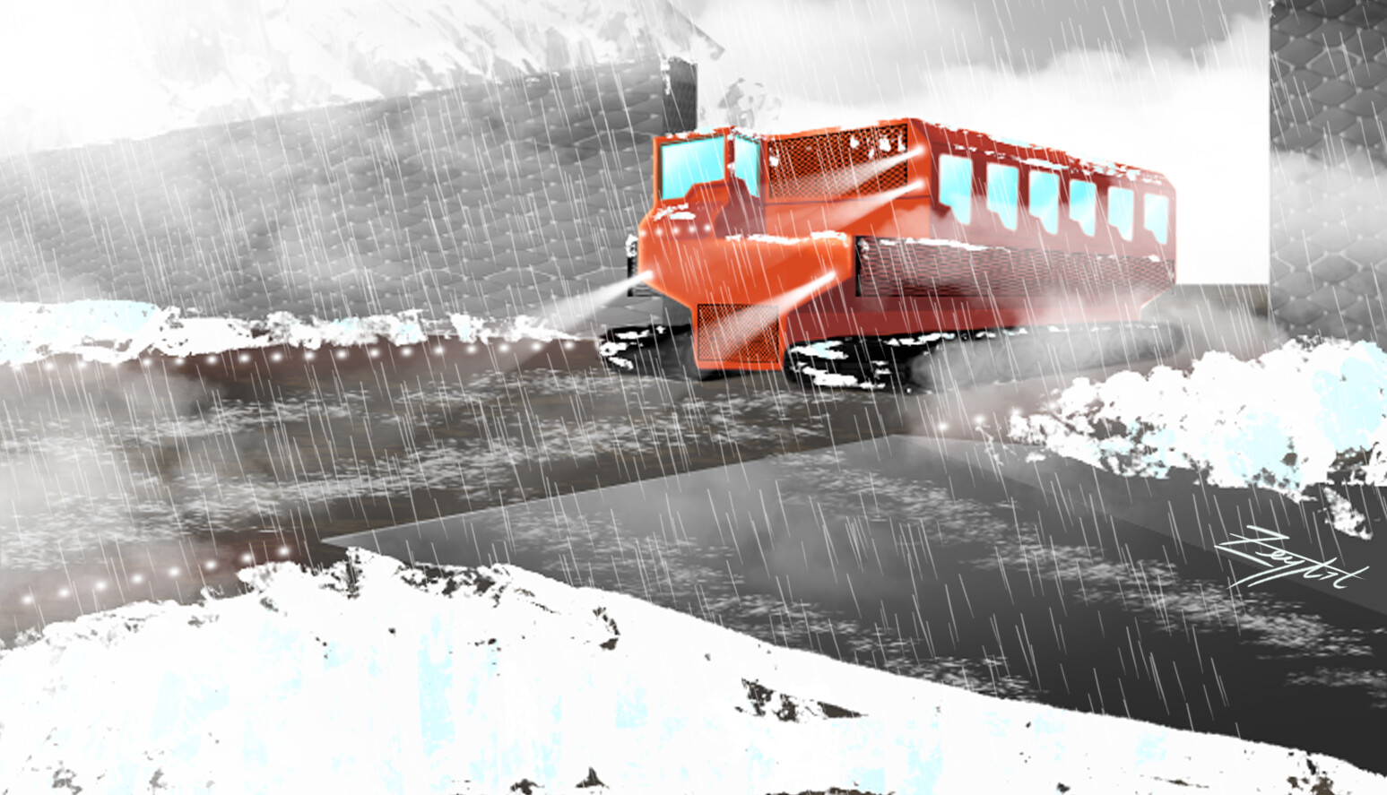 ArtStation - Tracks and snow