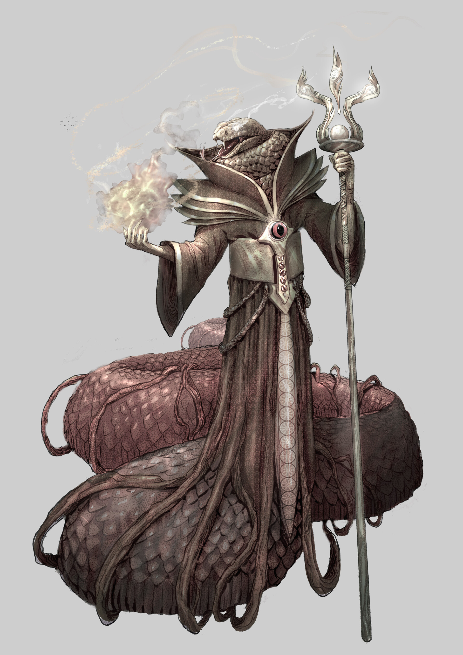 ArtStation - The Mystical Golden Serpent - An Exu of Gold