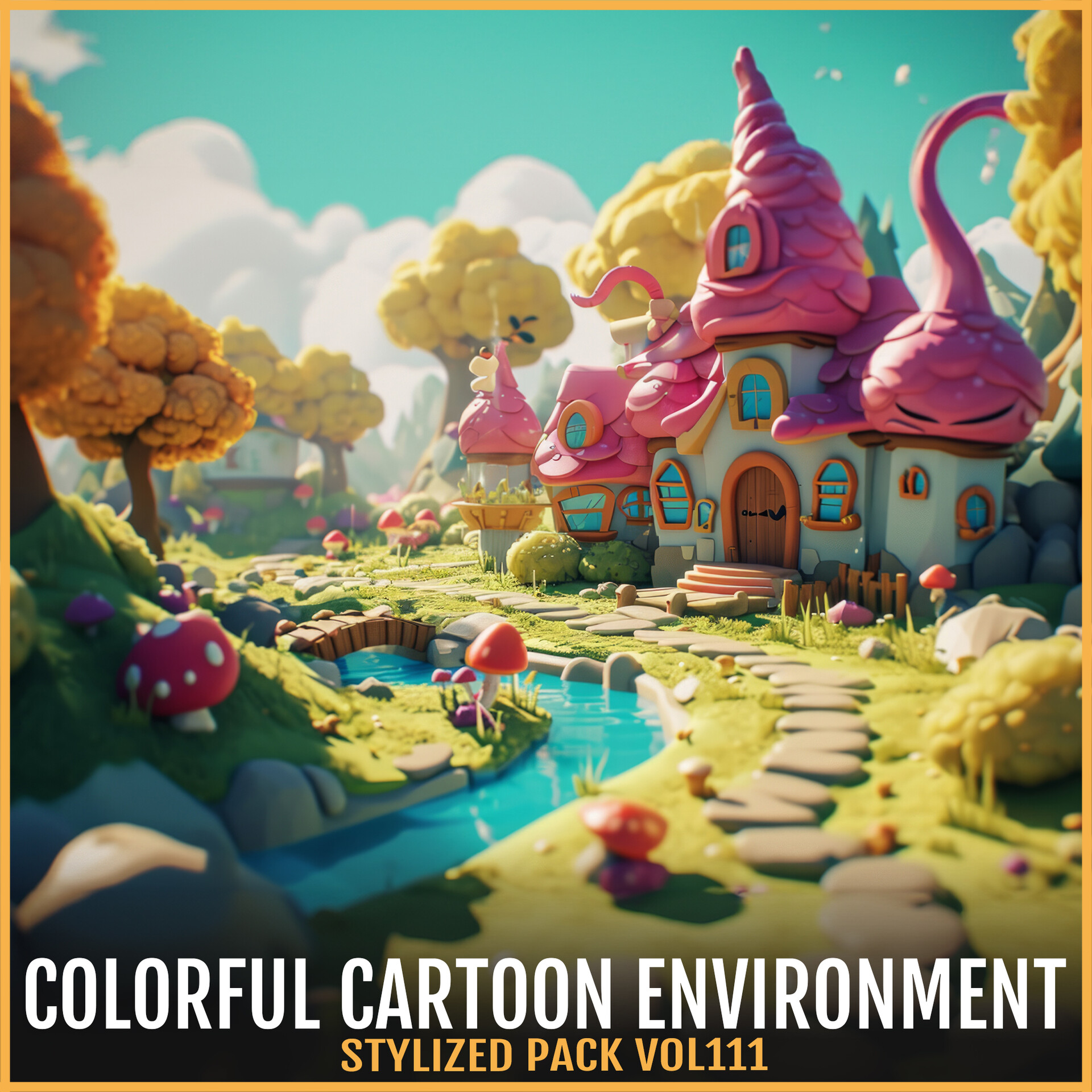 ArtStation - 202 Colorful Cartoon Game Environment VOL111