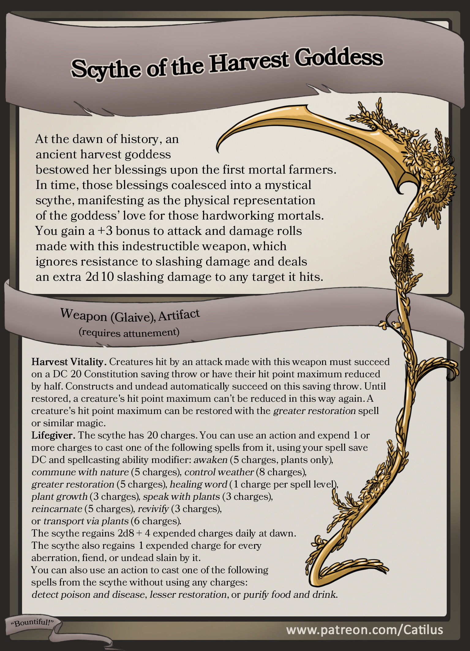 ArtStation - Scythe of the Harvest Goddess – D&D Artifact