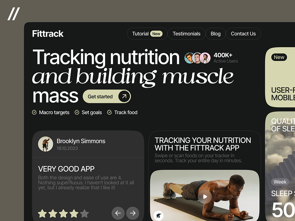 ArtStation - Fitness Tracker Web Design Template