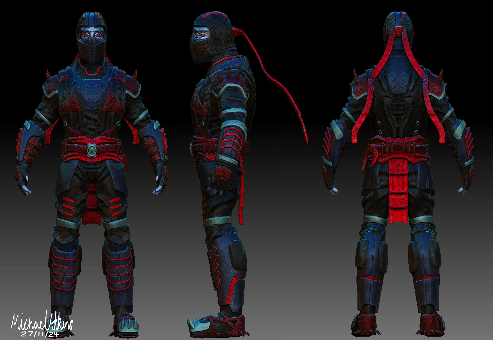 ArtStation - Michael Atkins 3D Alien Ninja Character Sheet