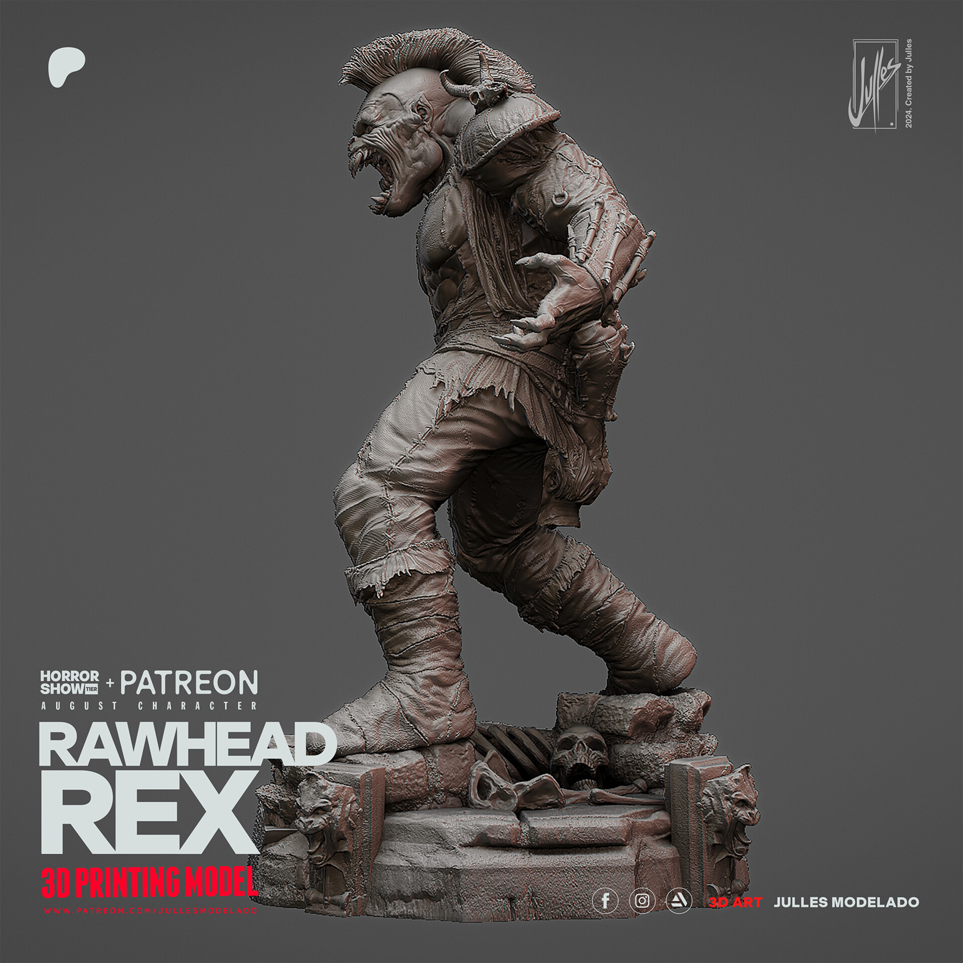 Julles Modelado - Rawhead Rex 3D Print Model