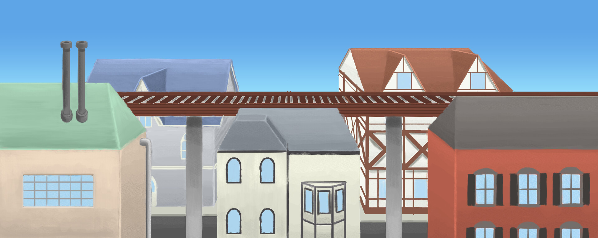 Laura Supinski - View of a Gothic Steampunk Town