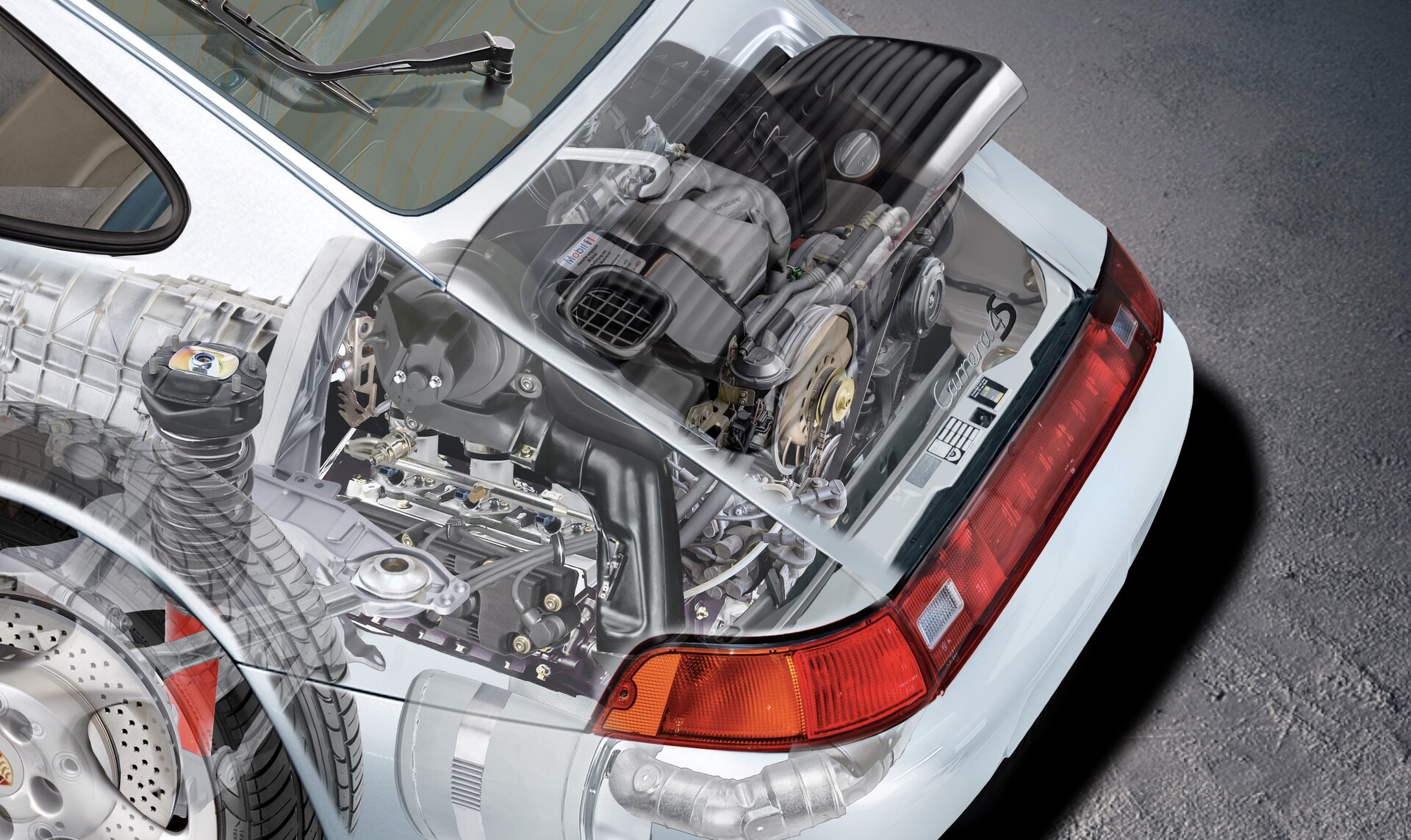 Cutaway art and prints - Porsche 993 - the last aircooled 911