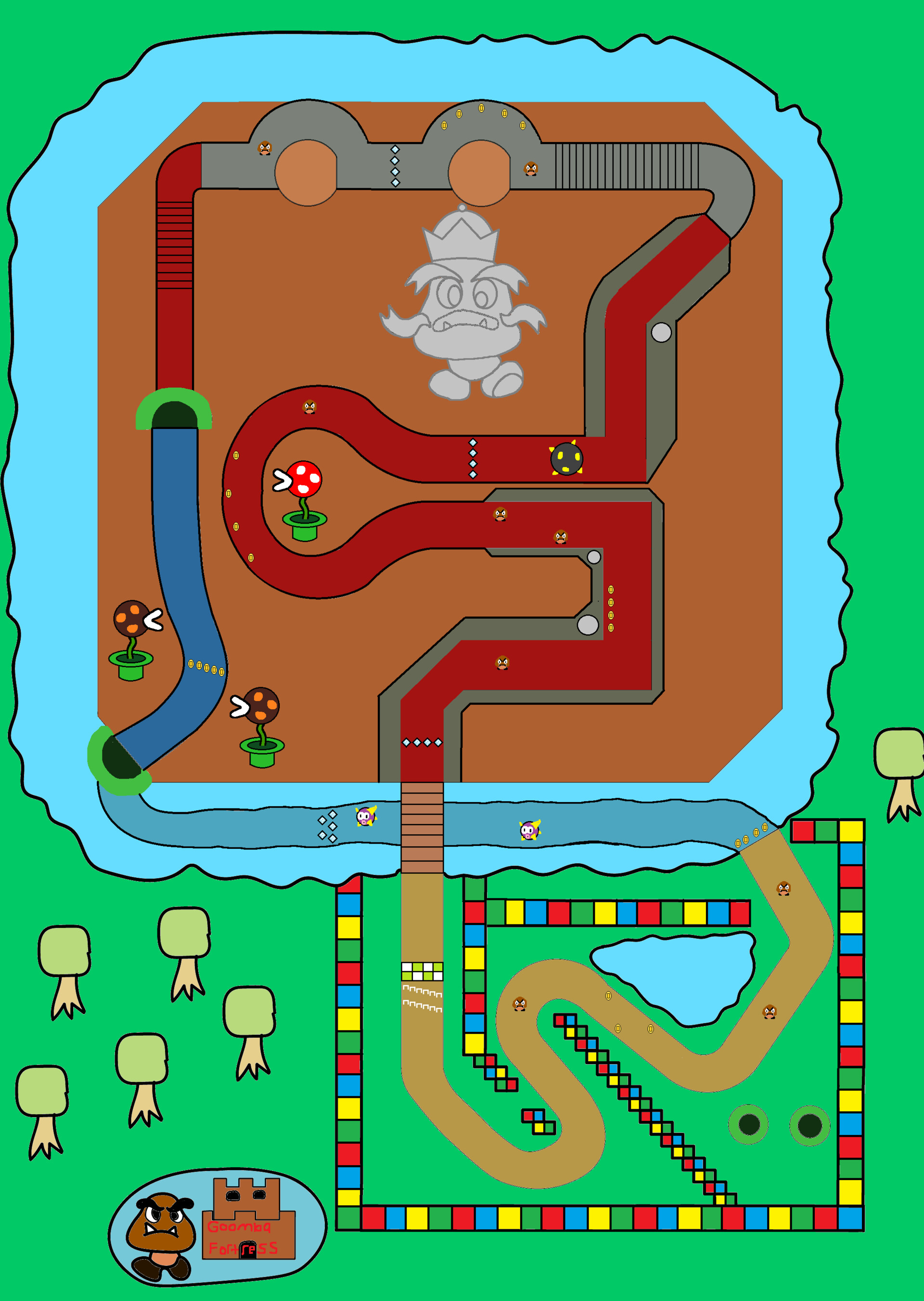 ArtStation - Mario Kart Track Concept: Goomba Fortress