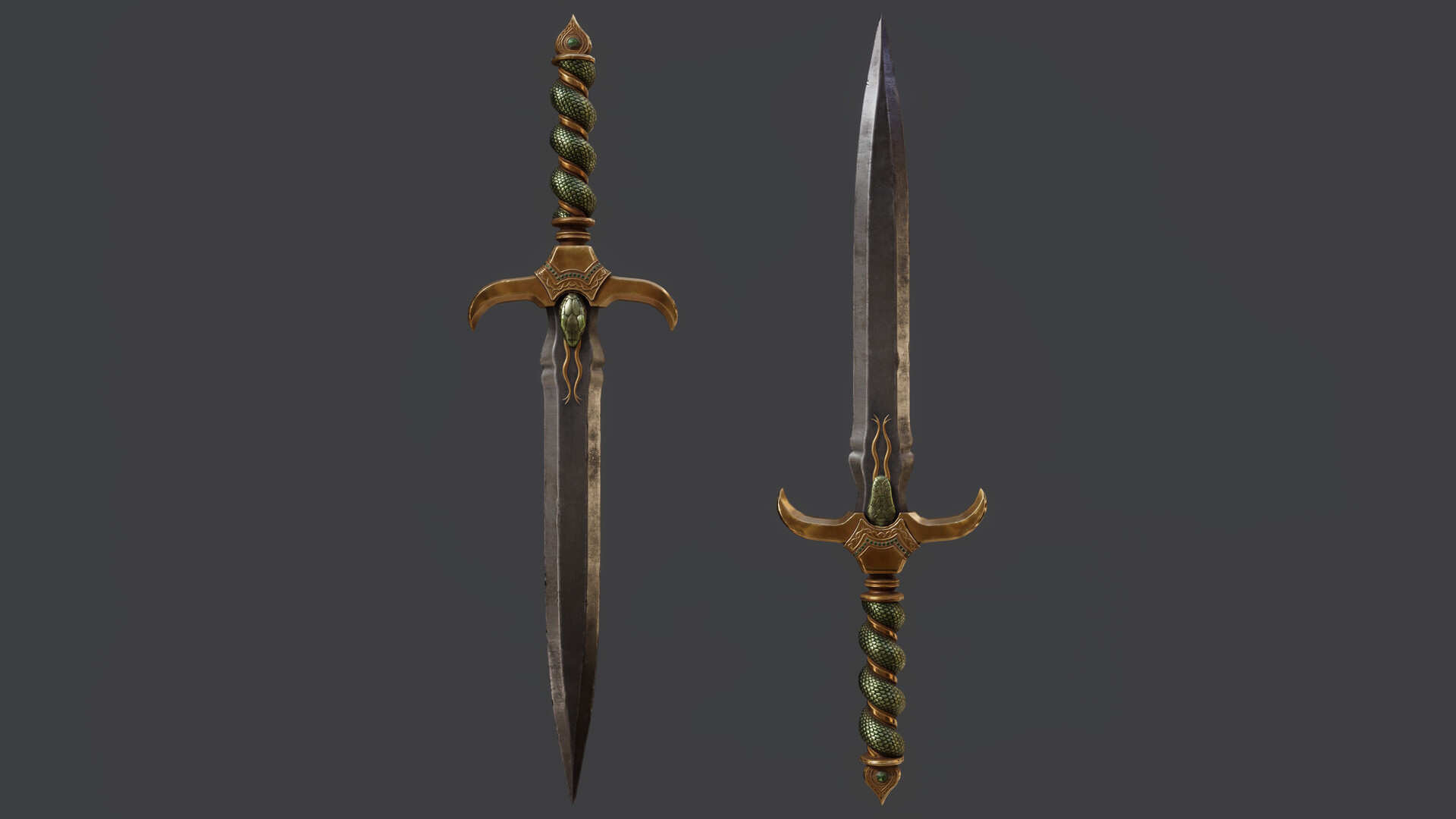 ArtStation - Fantasy Dagger: The Two-Tongued Serpent