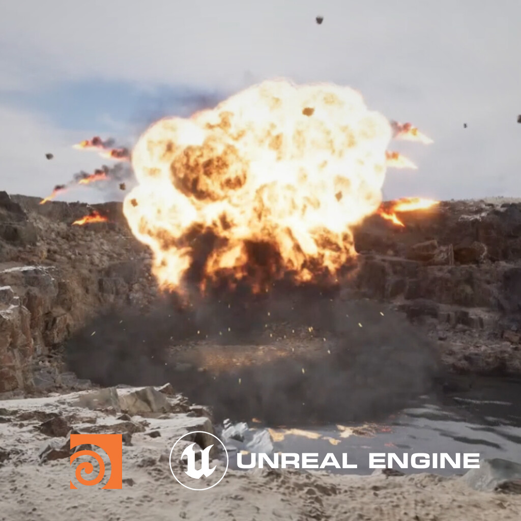 ArtStation - 6 Light Cinematic Explosion in Unreal Engine from Houdini