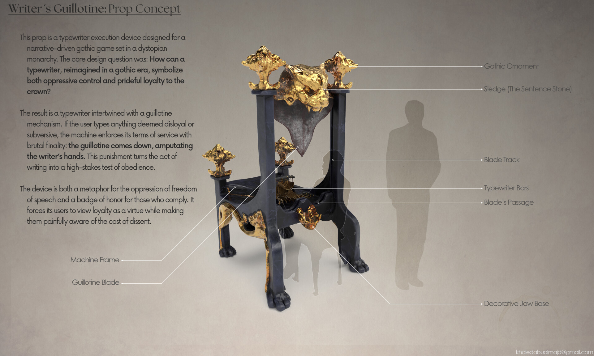 ArtStation - Writer's Guillotine - Prop Concept