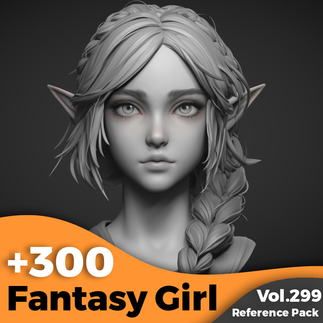 3D Head Sculpt References in 4K - Tika Art - +300 Fantasy Girl Head ...