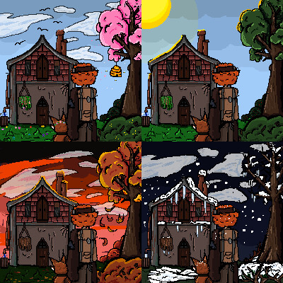 ArtStation - house through the seasons