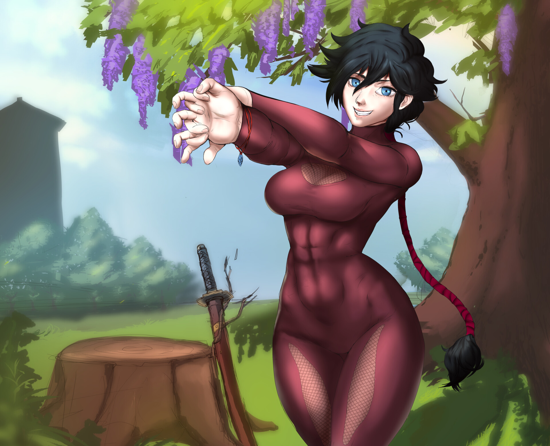 ArtStation - Ryo stretching before training