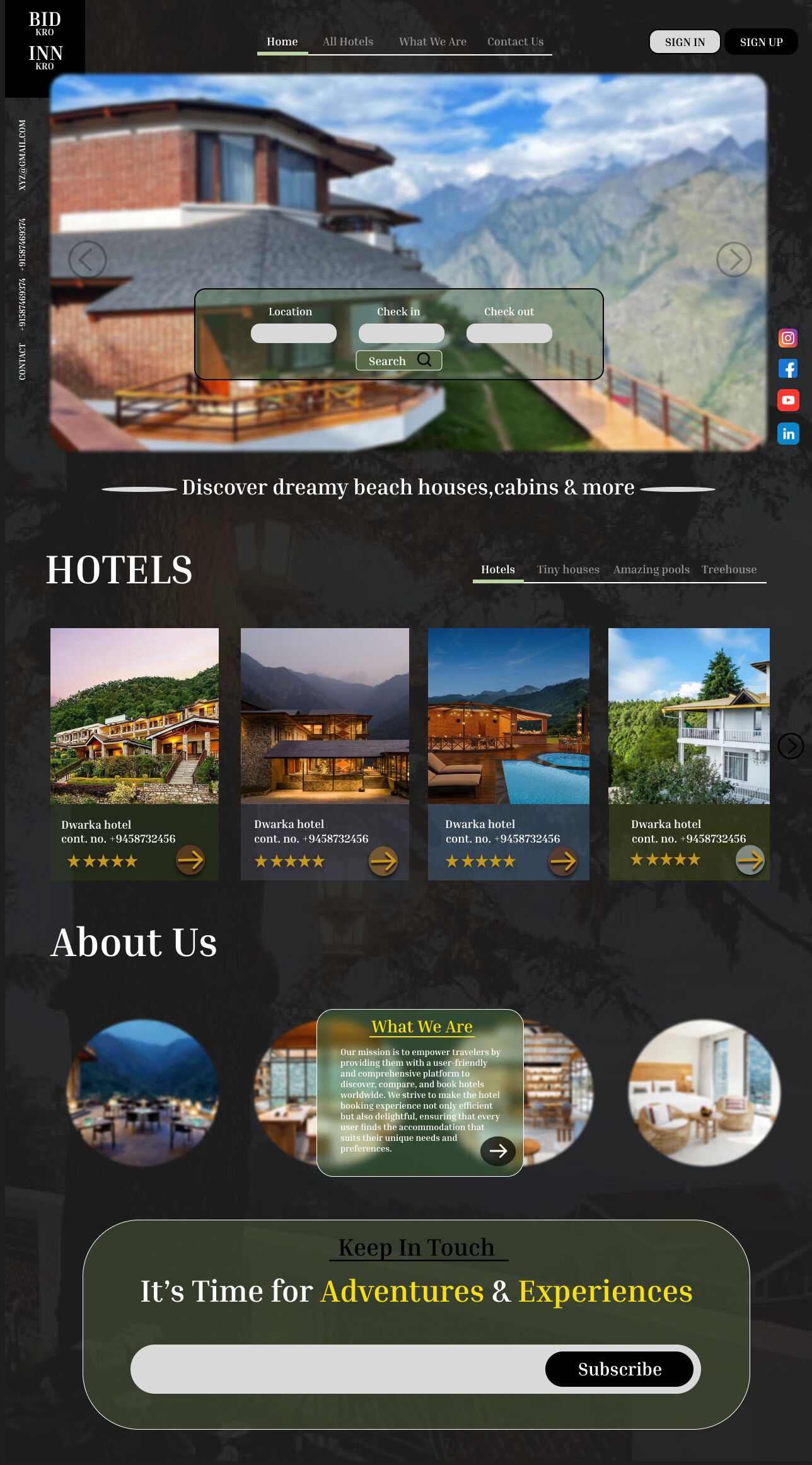 ArtStation - hotel website UI