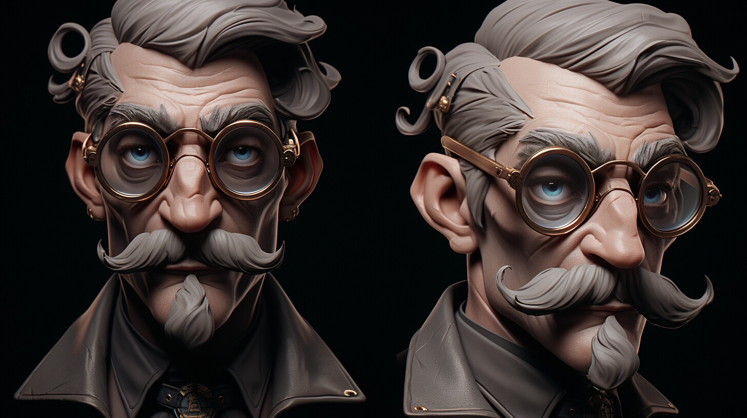 3D Head Sculpt References in 4K - Tika Art - +300 Stylized Steampunk ...