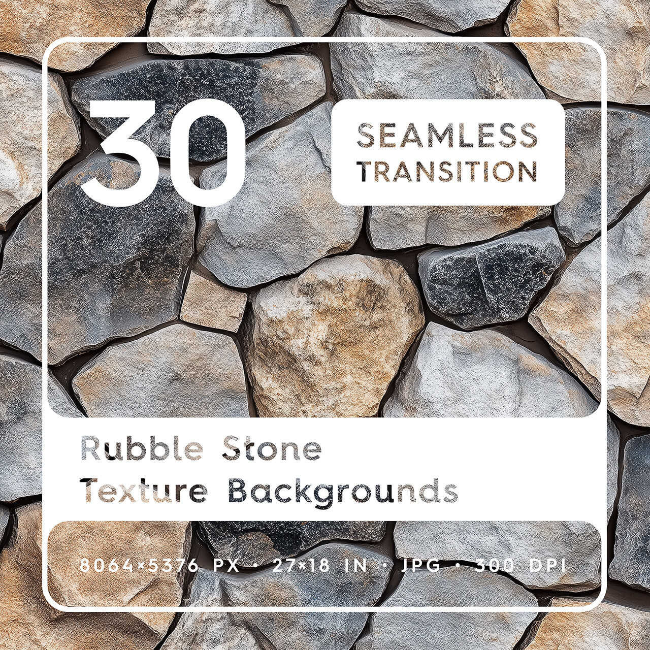 ArtStation - 30 Rubble Stone Texture Backgrounds