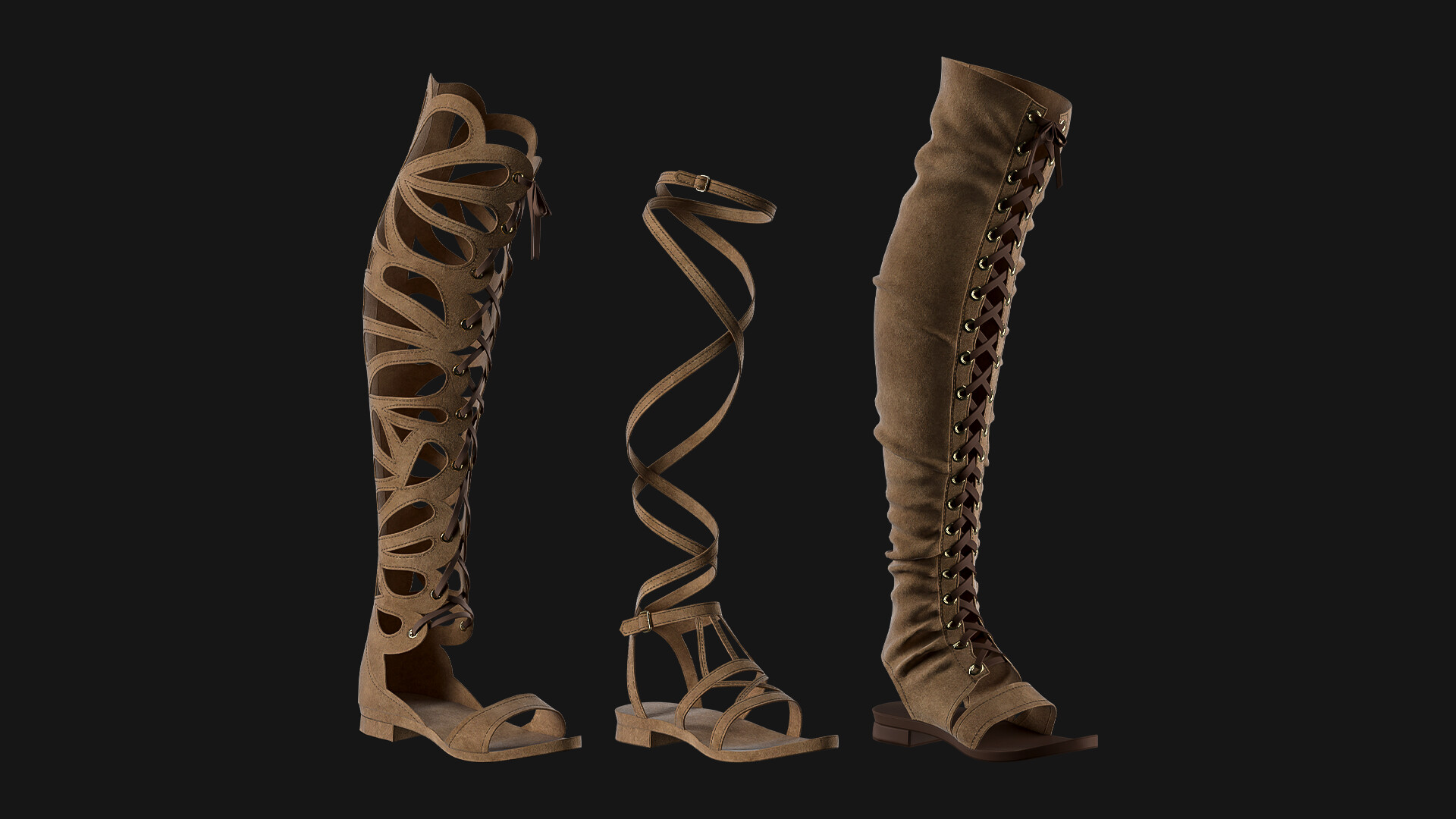 ArtStation - Female sandals set #2