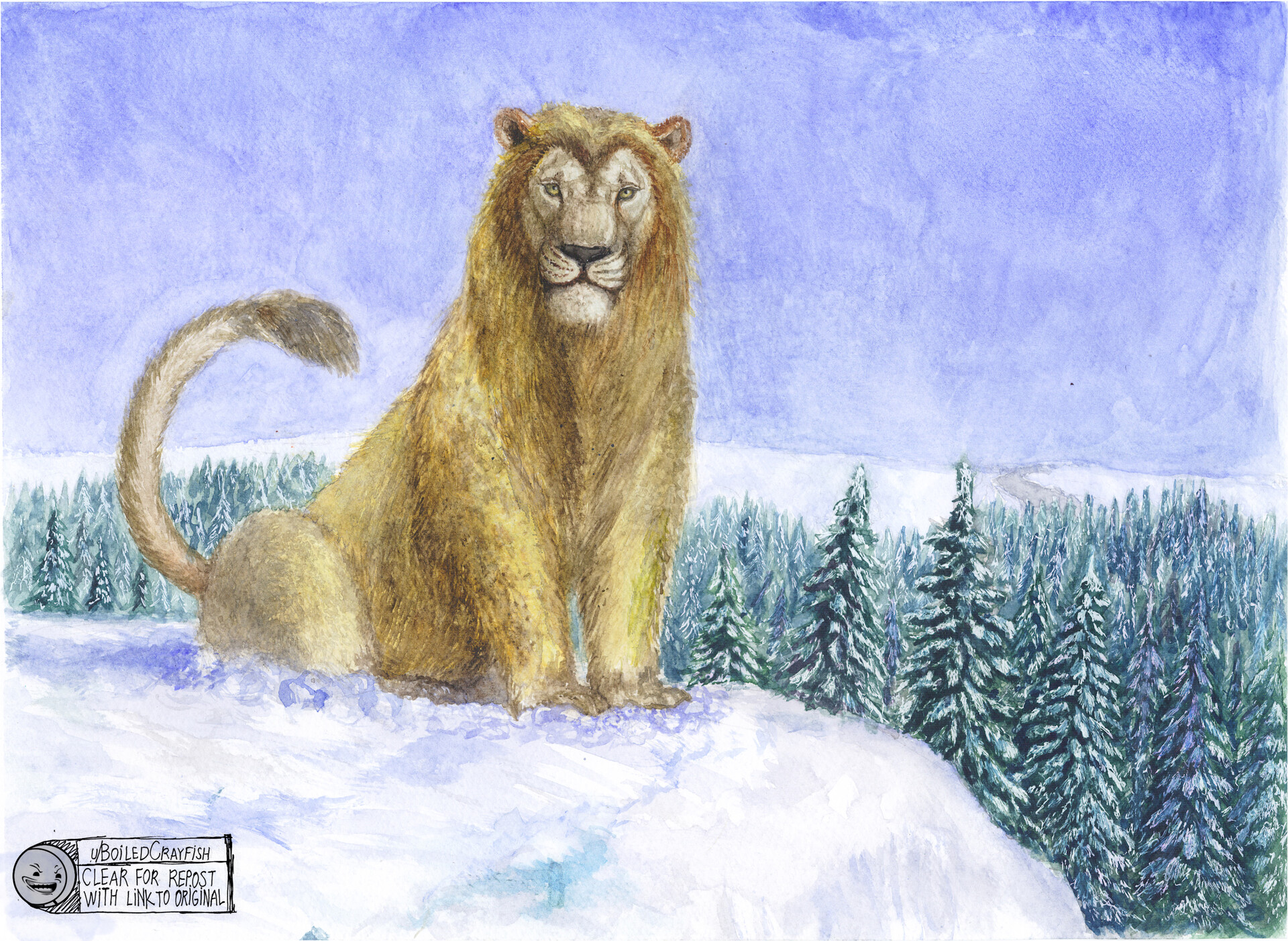 ArtStation - Mosbach Lion in snow