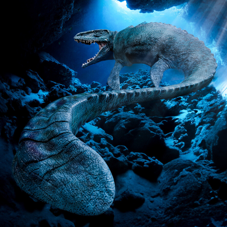ArtStation - Mosasaurus in the Underwater Cave