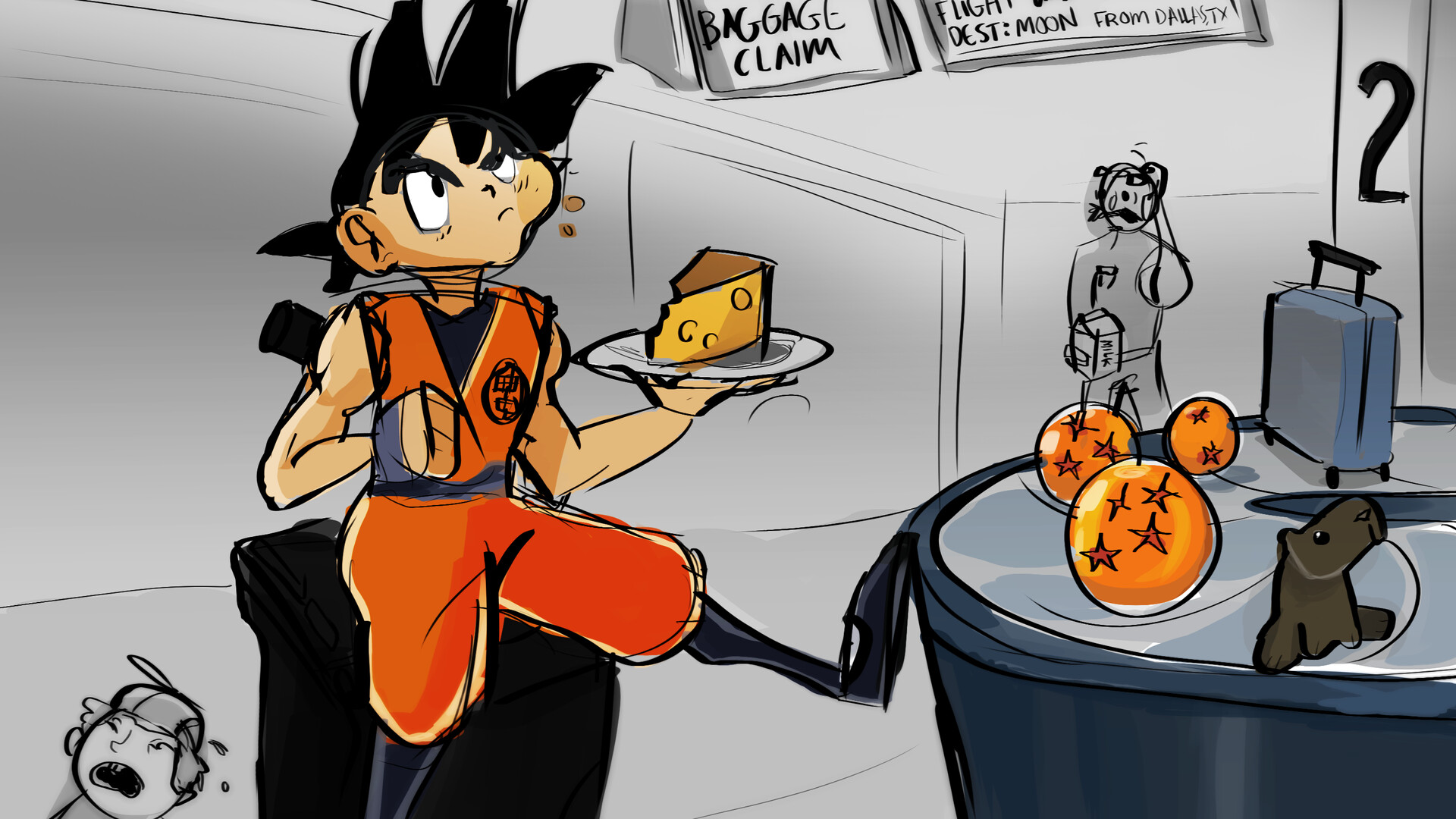 ArtStation - Goku at the Airport