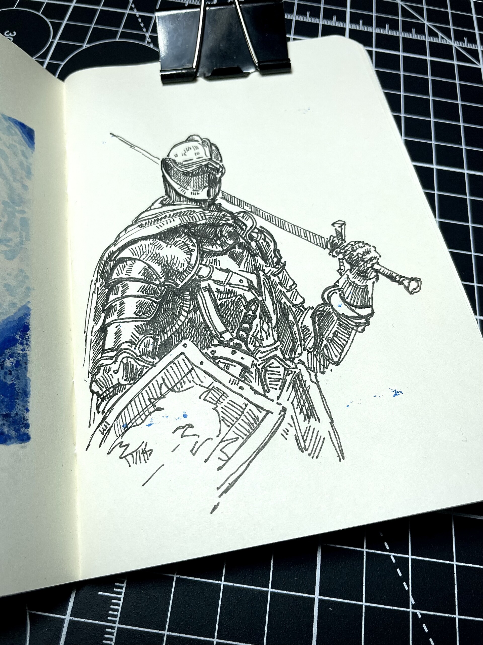 ArtStation - Knight | ink | daily sketch | process | no ai | aa.chernyshov