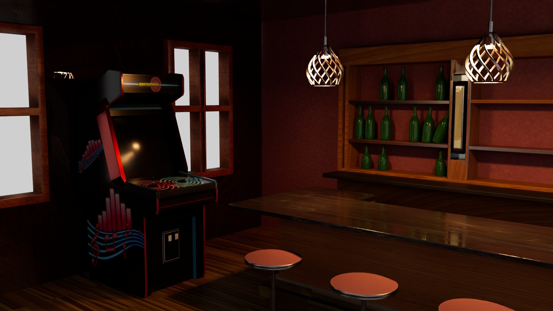 ArtStation - Arcade Cabinet Environment Render