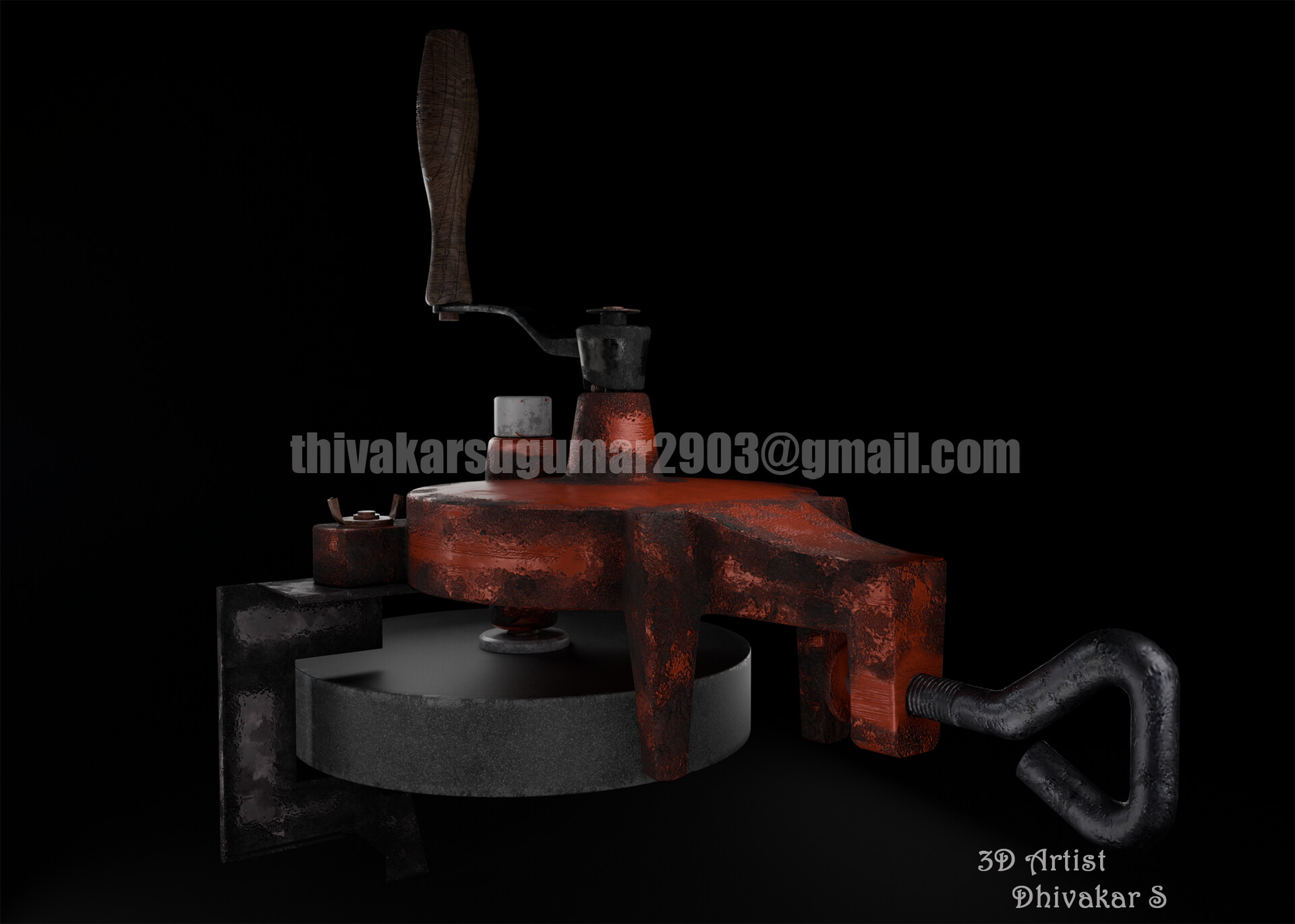 ArtStation - Hand Crank Bench Grinder