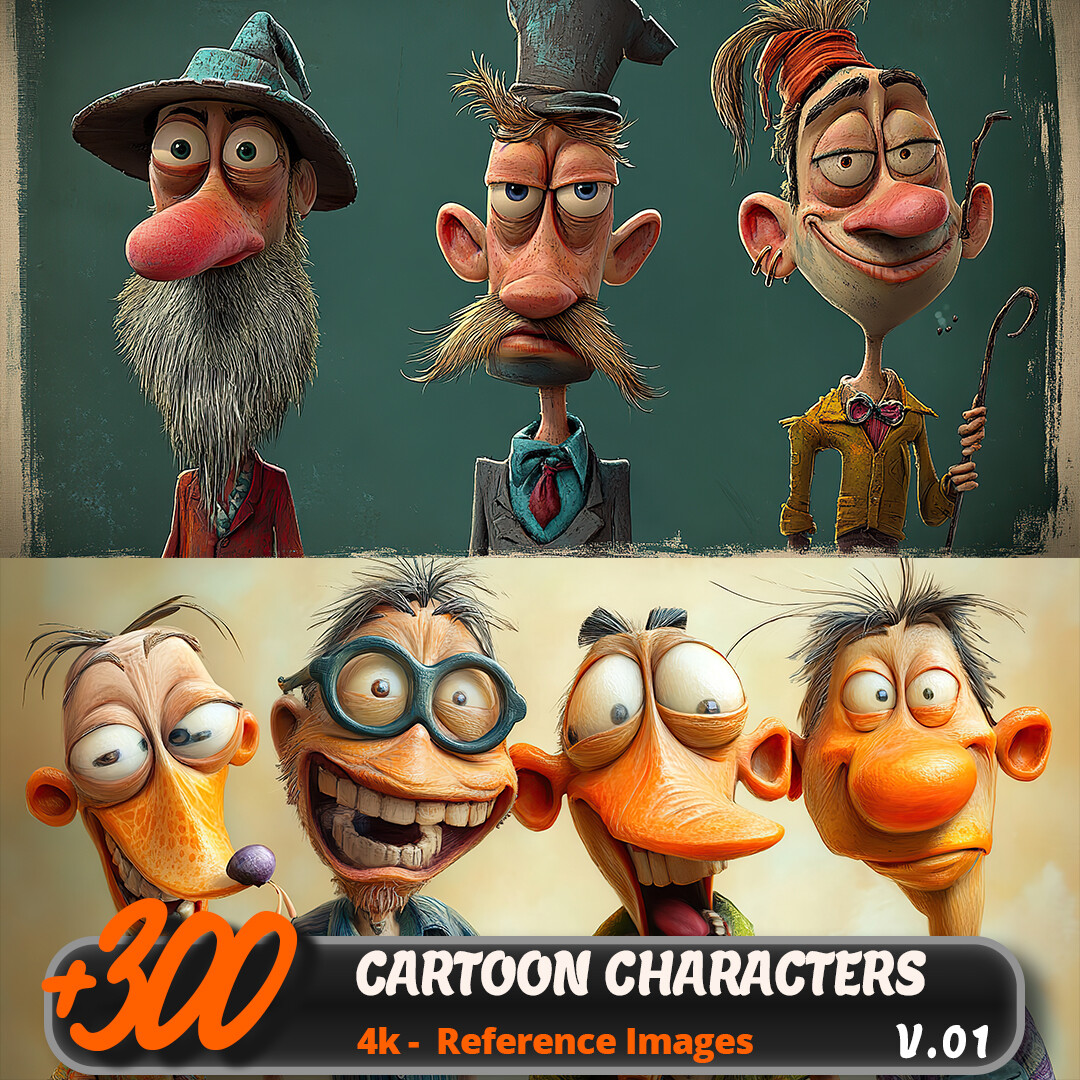 ArtStation - CARTOON CHARACTERS VOL. 01/ 4K/ Reference Image