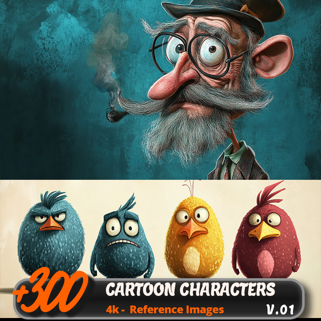 ArtStation - CARTOON CHARACTERS VOL. 01/ 4K/ Reference Image