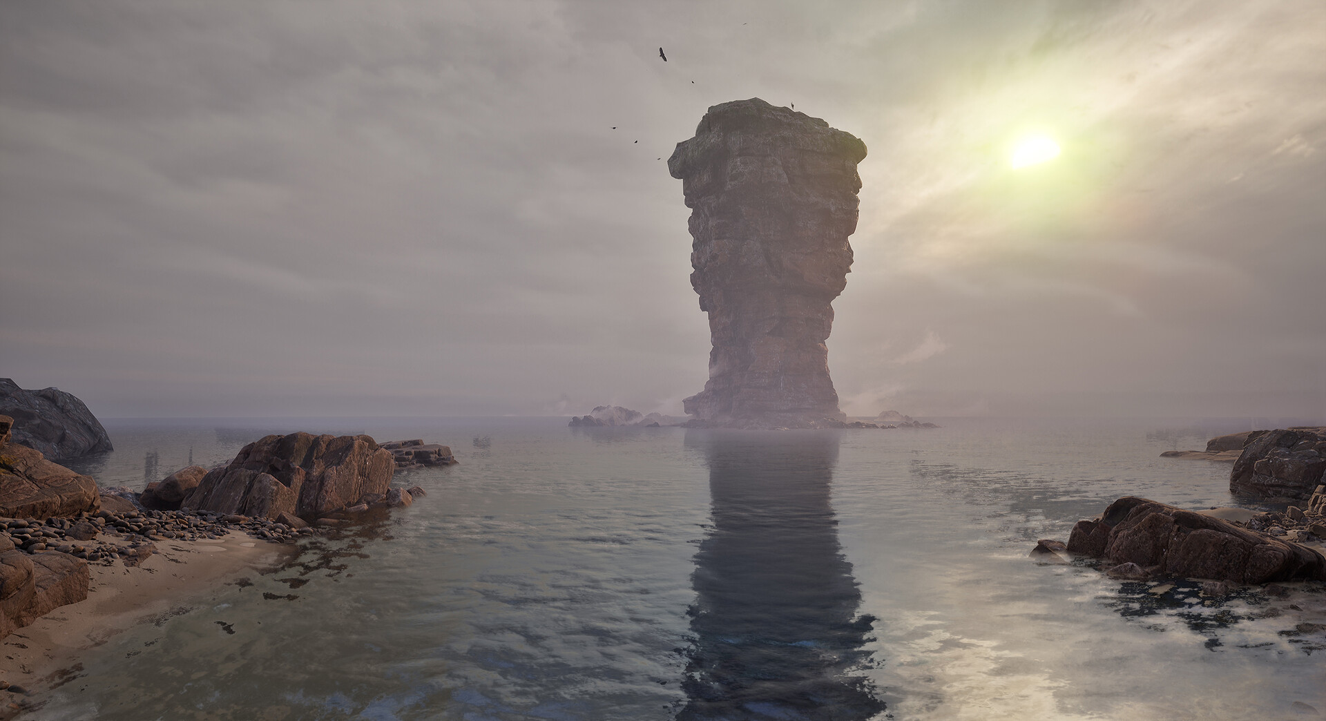 ArtStation - Lonely sea island