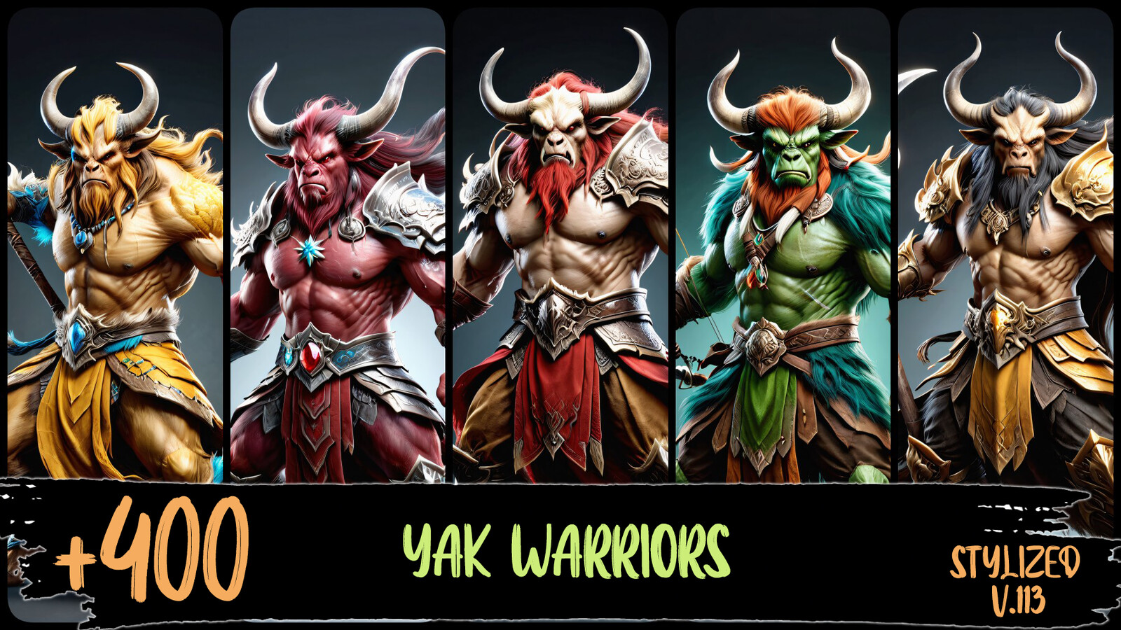 JirenArt - 420 Yak Warriors | 4K Resolution | Stylized Vol.113