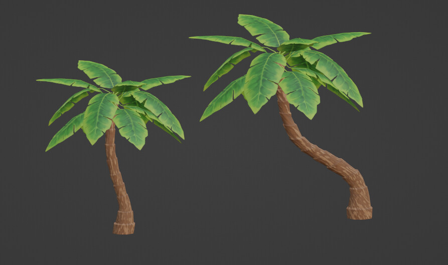 ArtStation - Stylized 3D Palm Tree