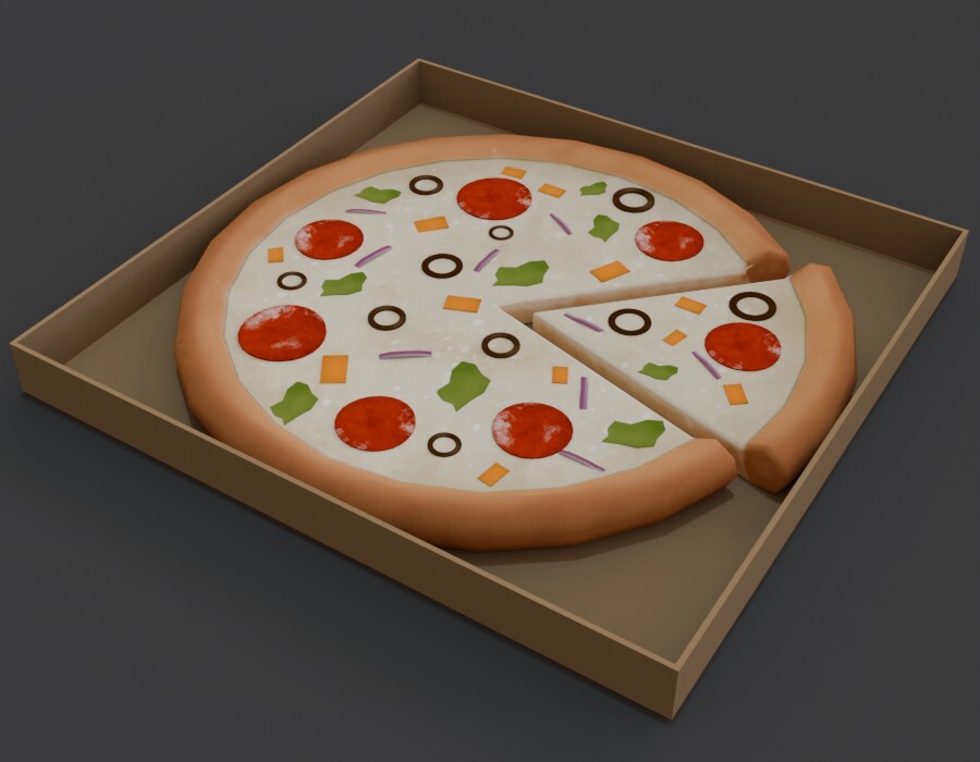 ArtStation - Stylized pizza 3d model
