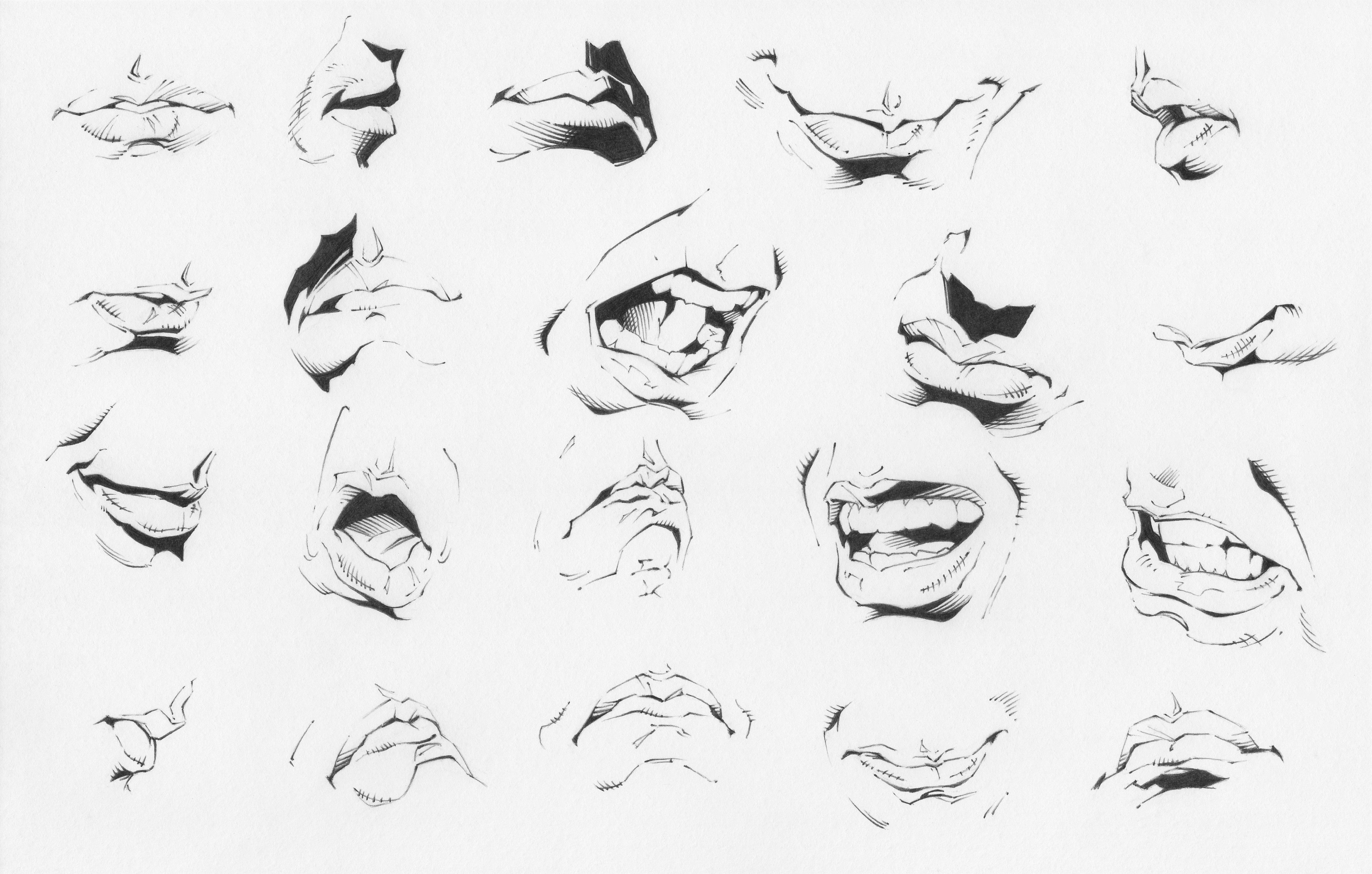 how to draw comic mouth
