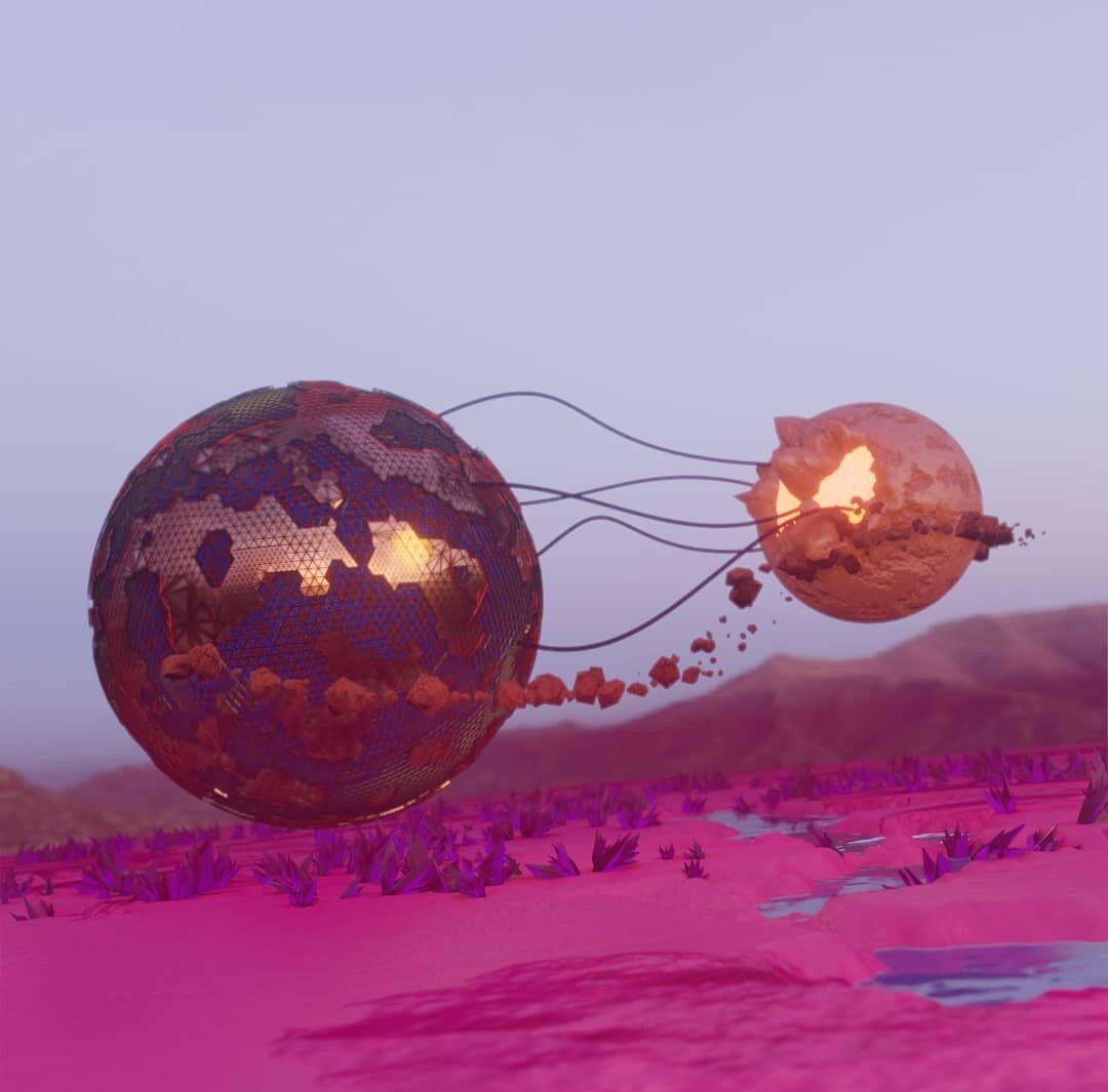ArtStation - Colliding Planets 3D Artwork