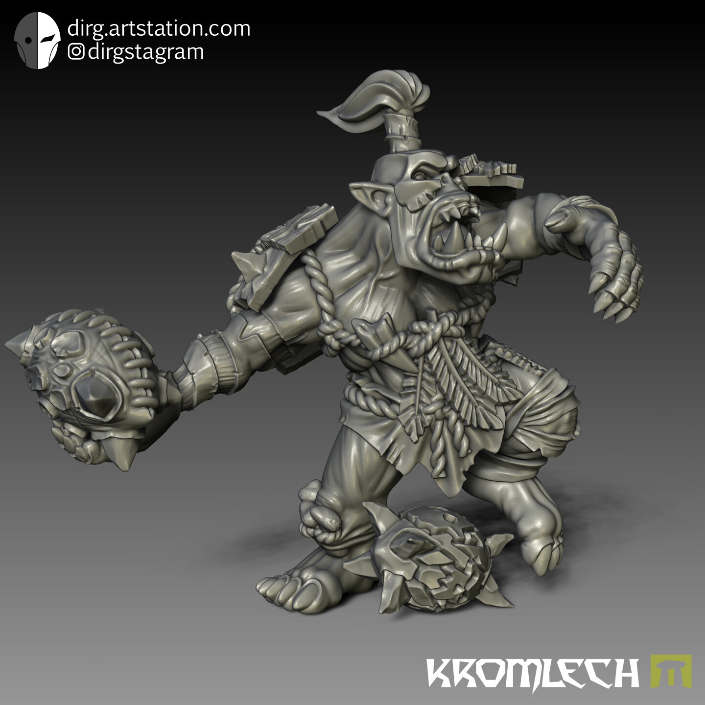 ArtStation - Fantasy football orc team member: Thrower
