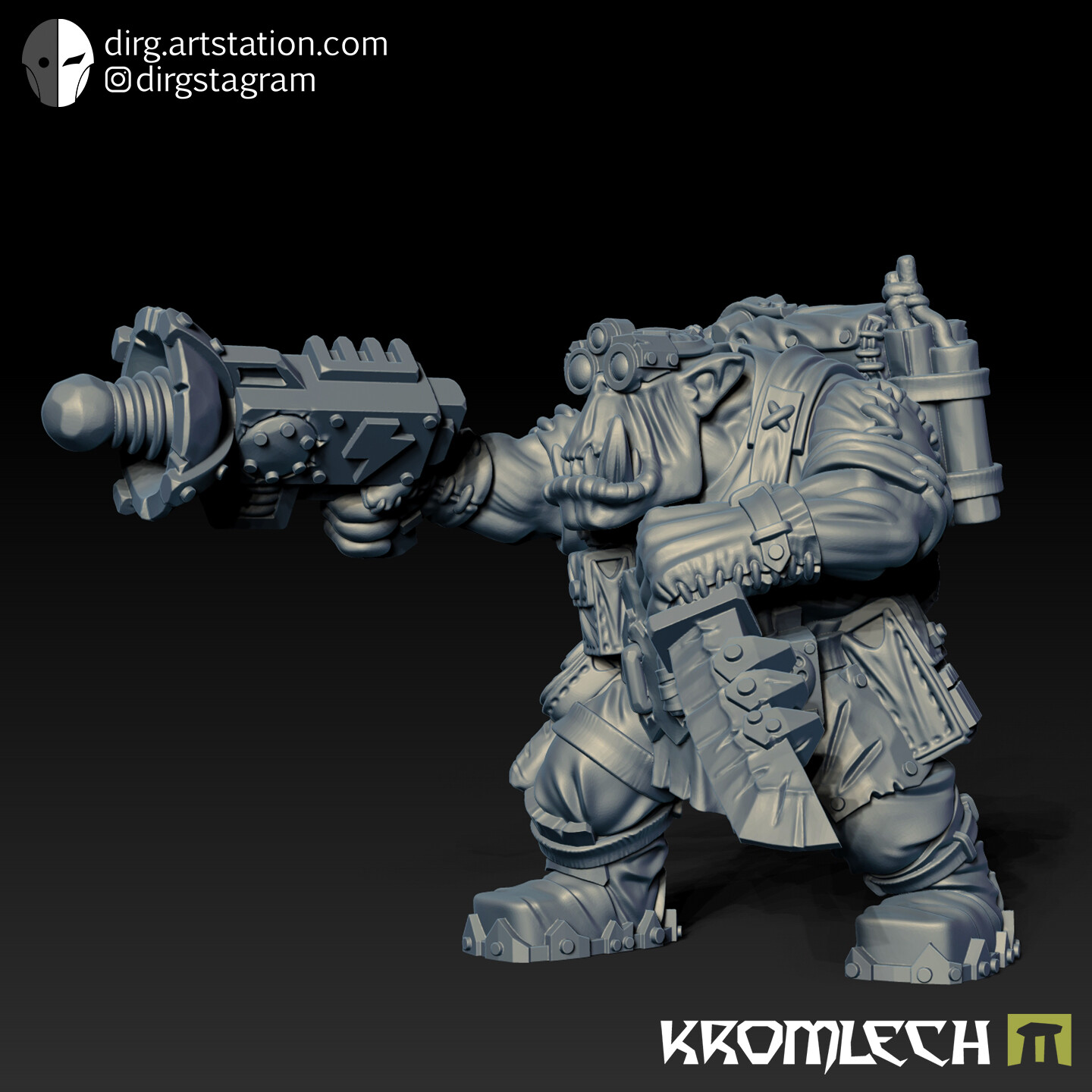 ArtStation - Space orc commando microwave gun guy: proxy miniature for ...