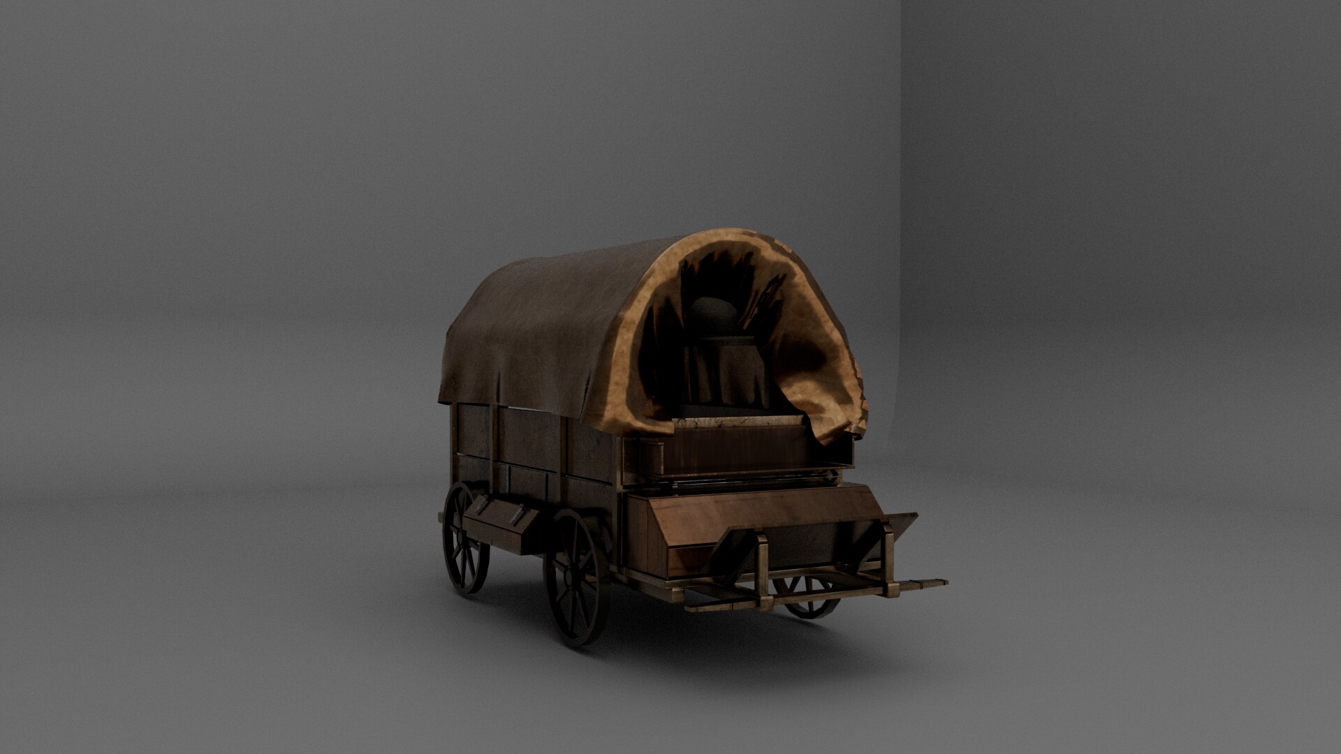 ArtStation - Wooden covered cart