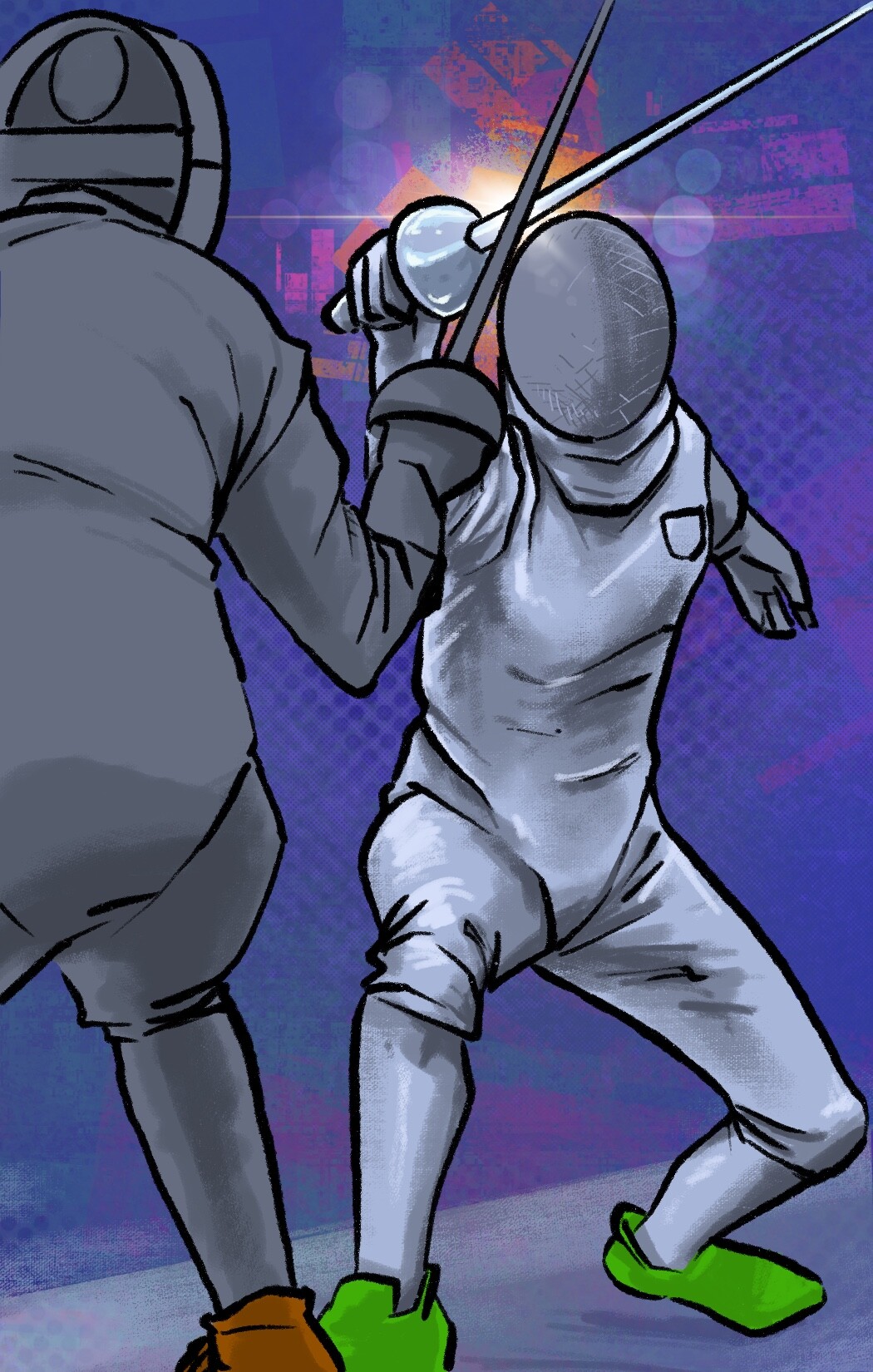 ArtStation - Fencing Card game art