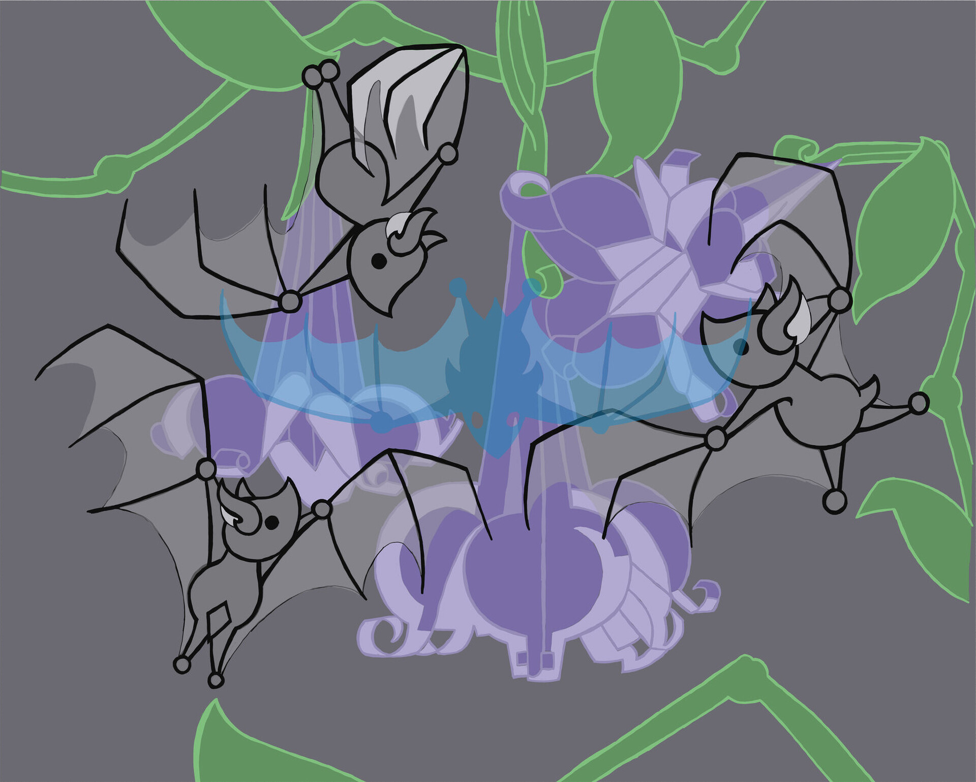 ArtStation - Bats and Brugmansia