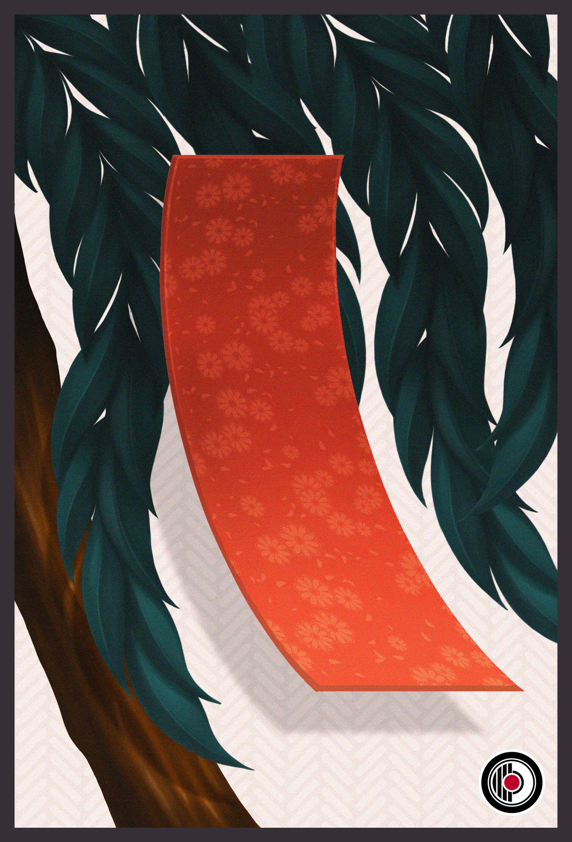 ArtStation - Hanafuda Shimotsuki Willow - Plain Tanzaku